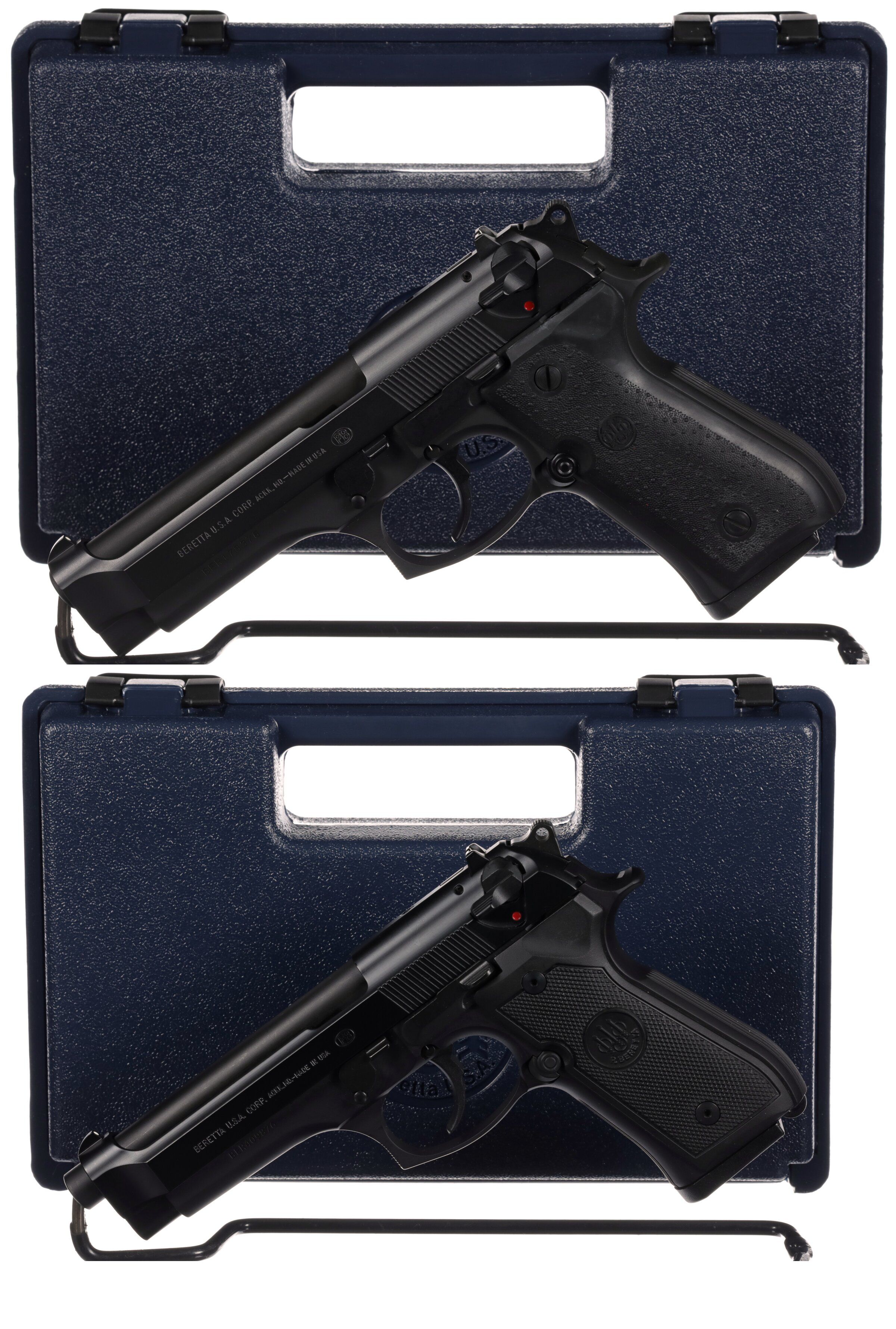 Two Beretta Model 92FS Semi-Automatic Pistols with Cases | Rock Island ...