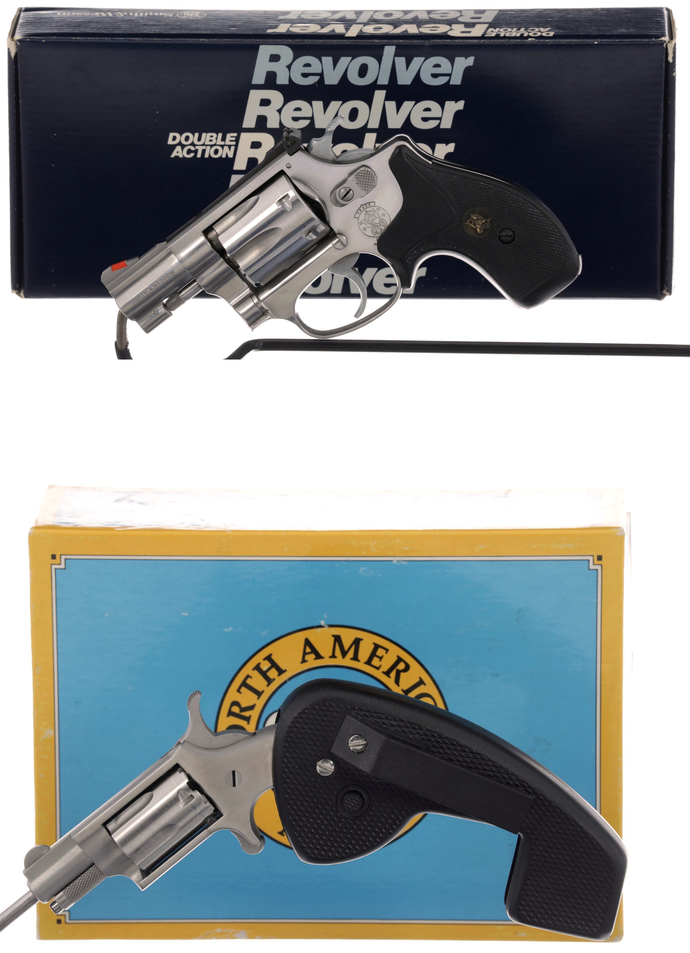 Two Revolvers with Boxes | Rock Island Auction
