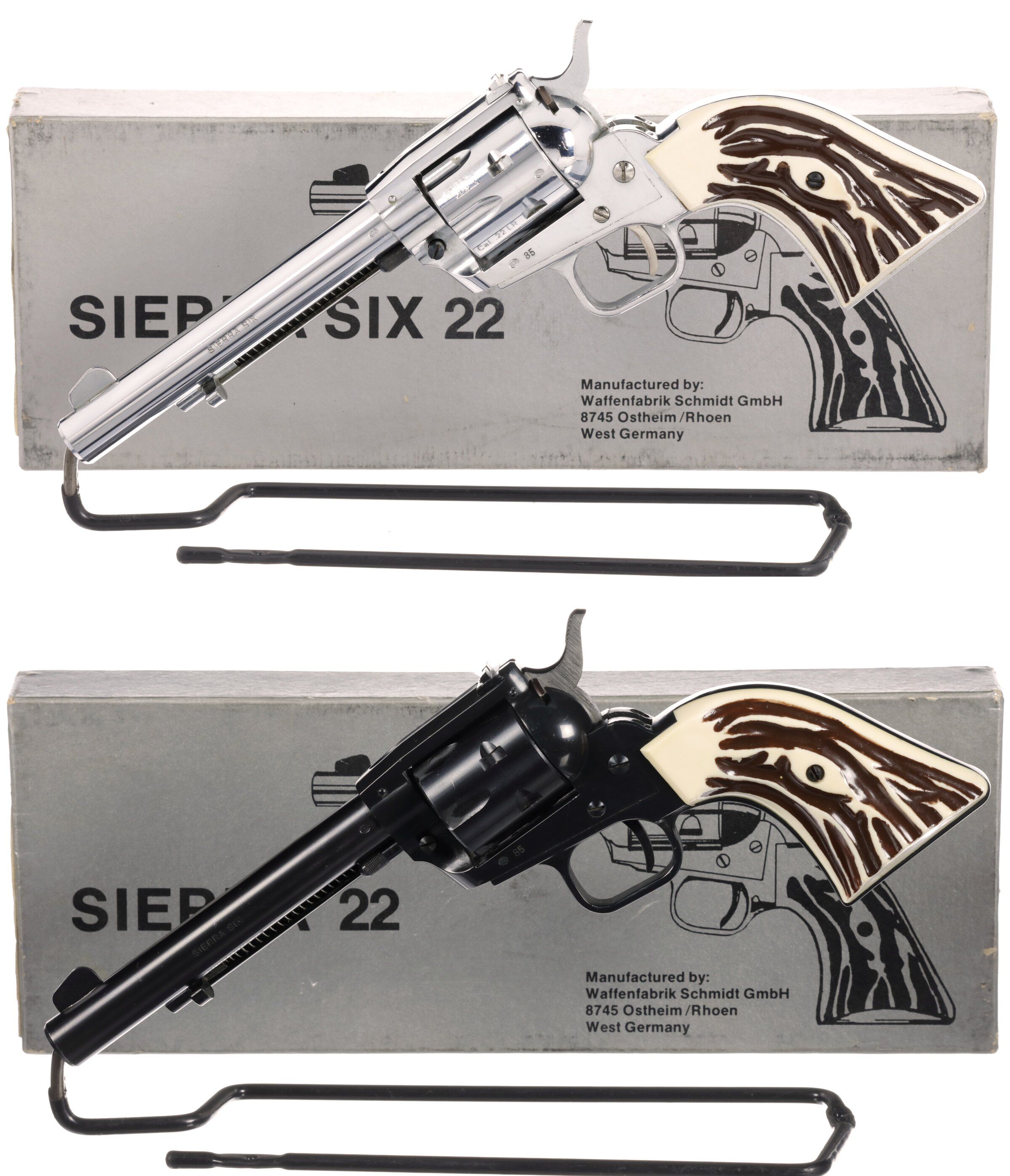 Two Herbert Schmidt Model 21S Sierra Six Revolvers with Boxes | Rock ...