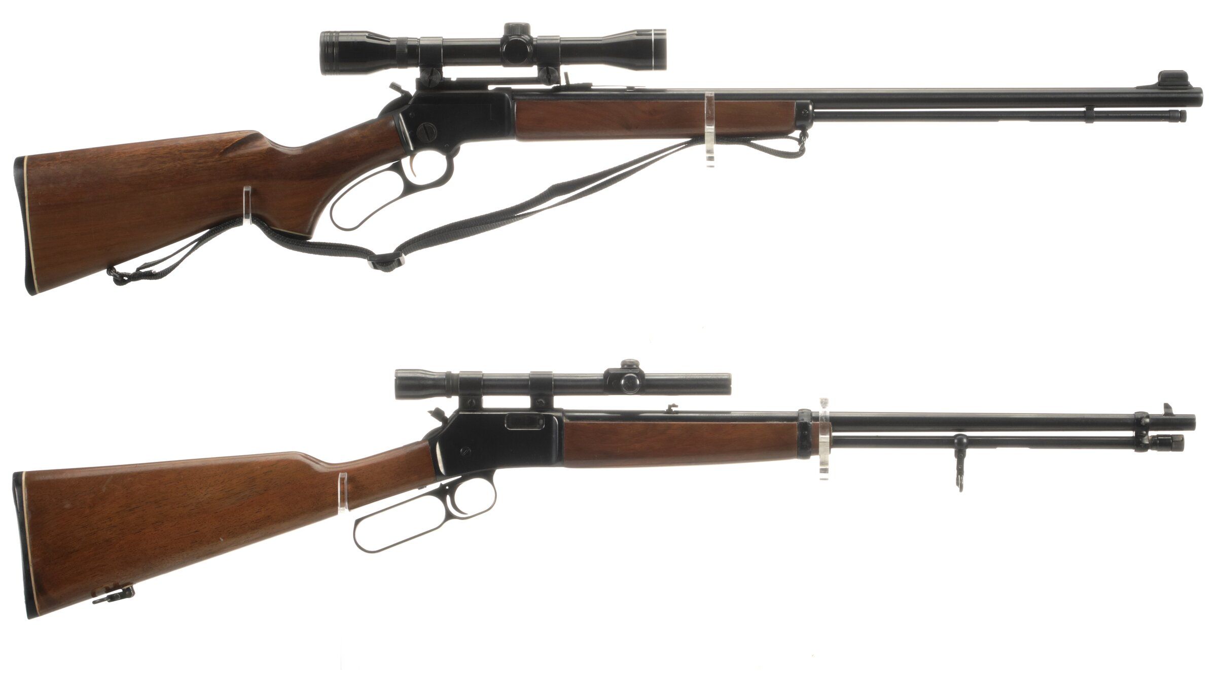 Two Lever Action Rifles with Scopes | Rock Island Auction