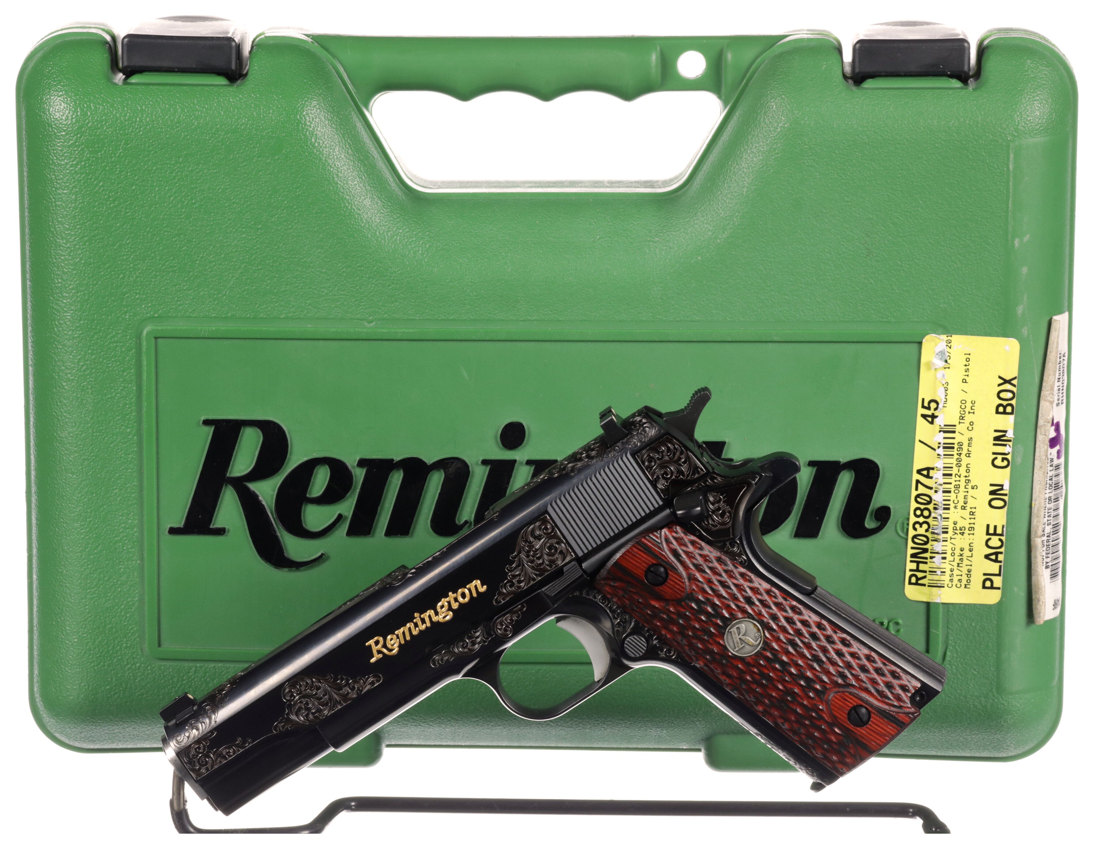 Engraved and Gold Inlaid Remington Model 1911 R1 Pistol | Rock Island ...