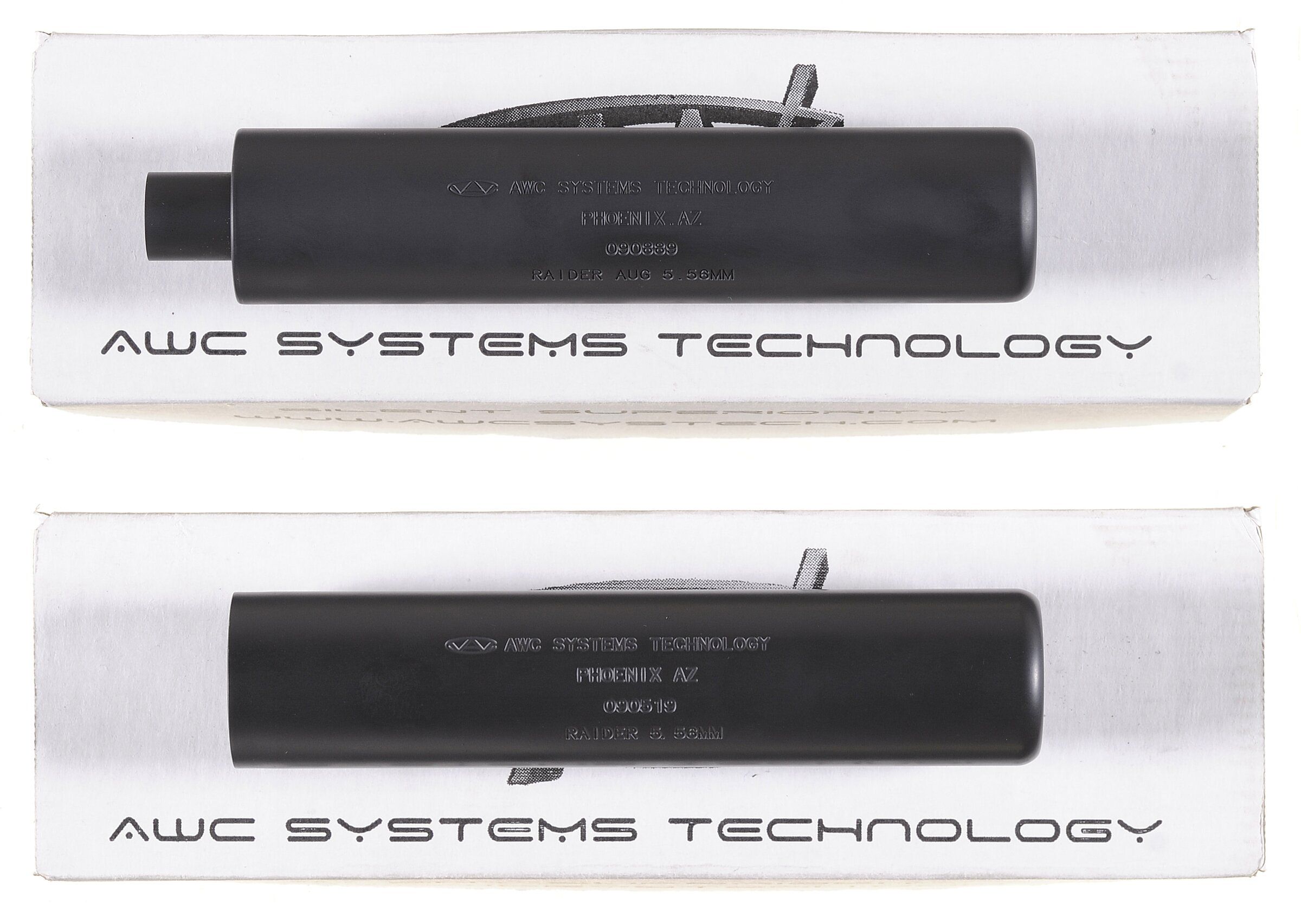 Two AWC Raider Class III/NFA Silencers | Rock Island Auction