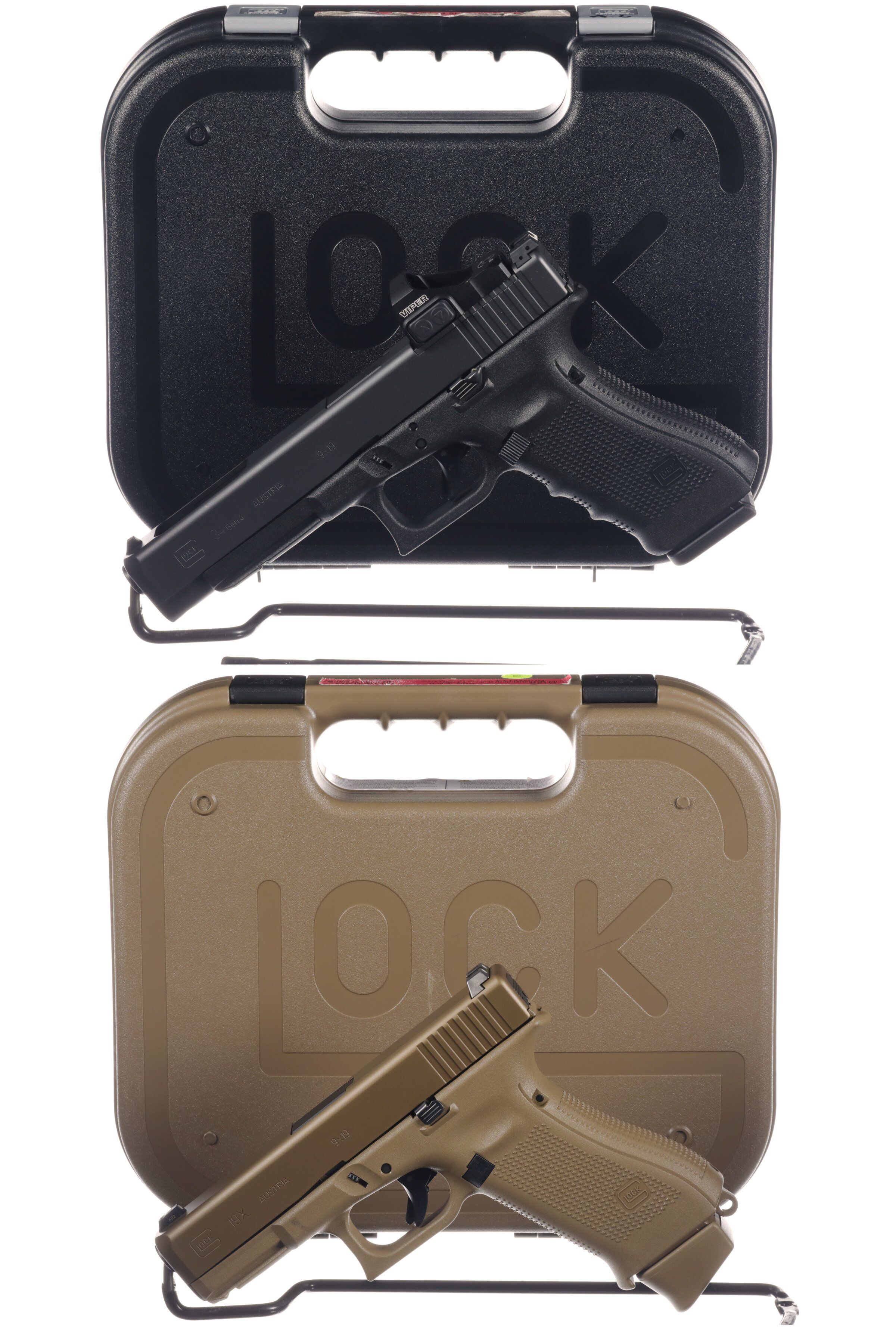 Two Glock Semi-Automatic Pistols with Cases | Rock Island Auction
