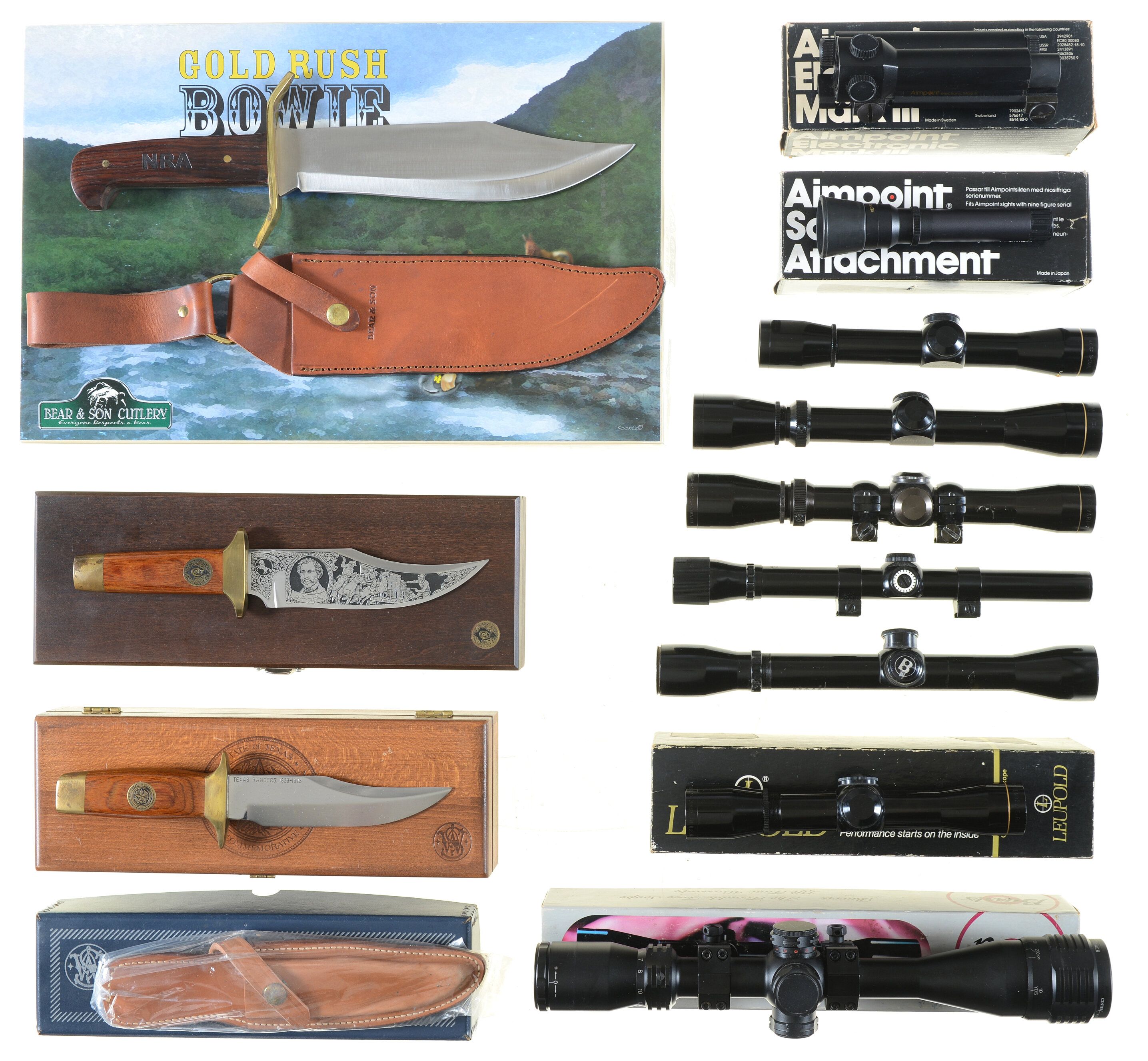 Group of Knives and Firearms Optics | Rock Island Auction