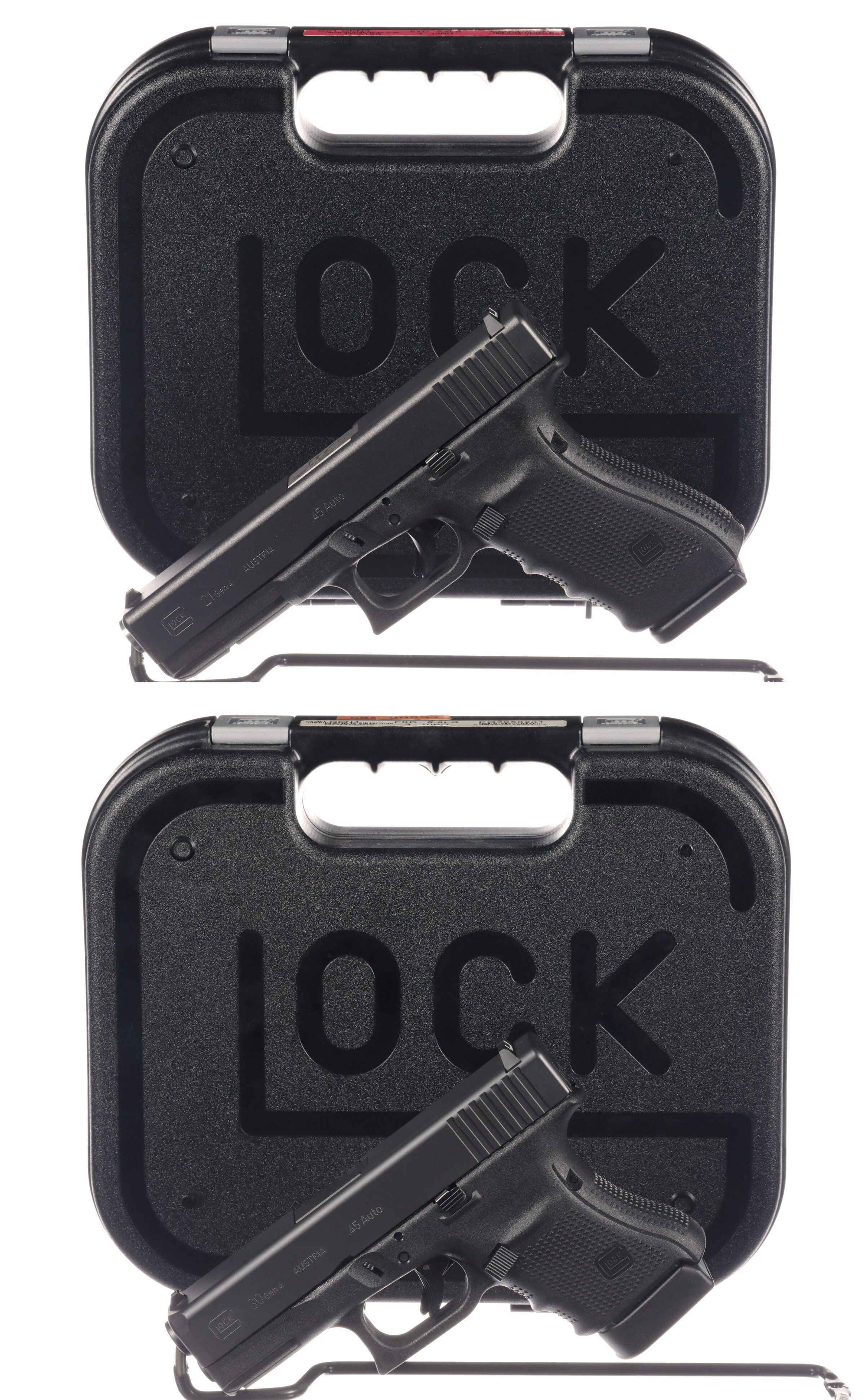 Two Glock Semi-Automatic Pistols with Cases | Rock Island Auction