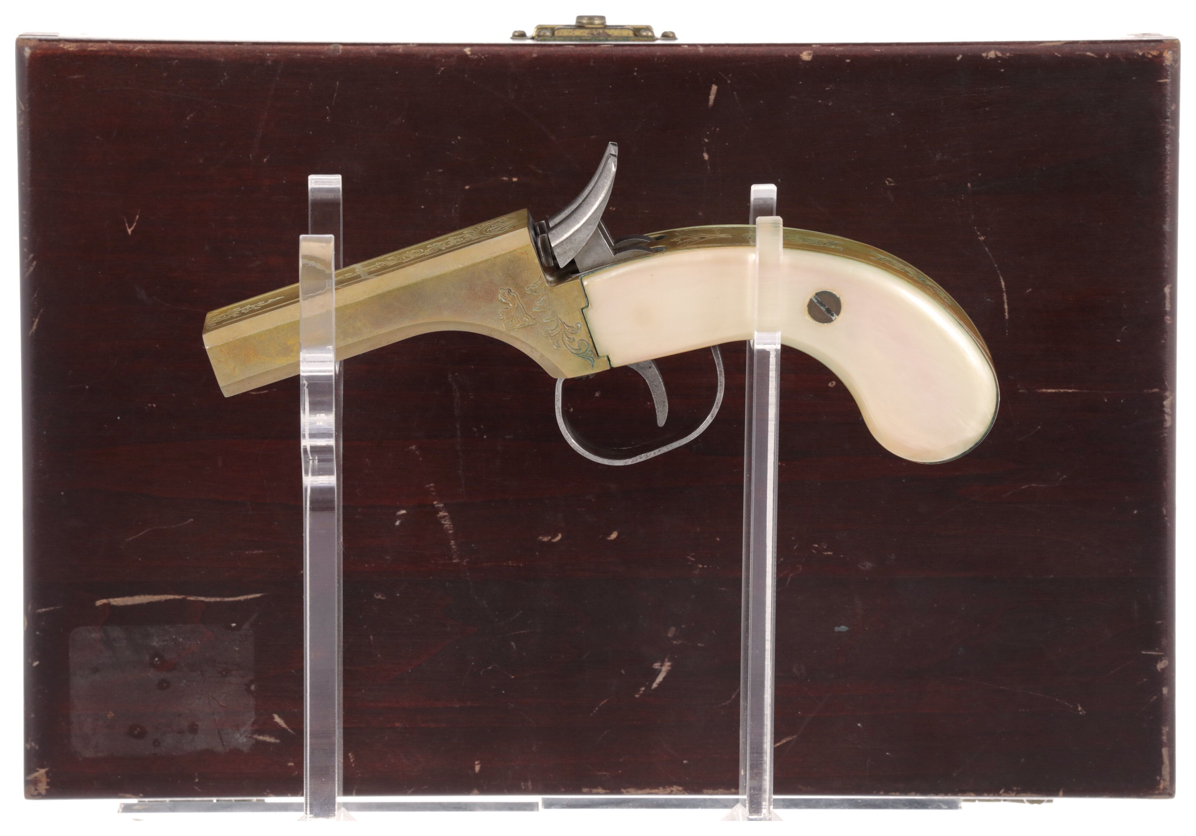 Engraved Contemporary Double Barrel Percussion Pistol | Rock Island Auction