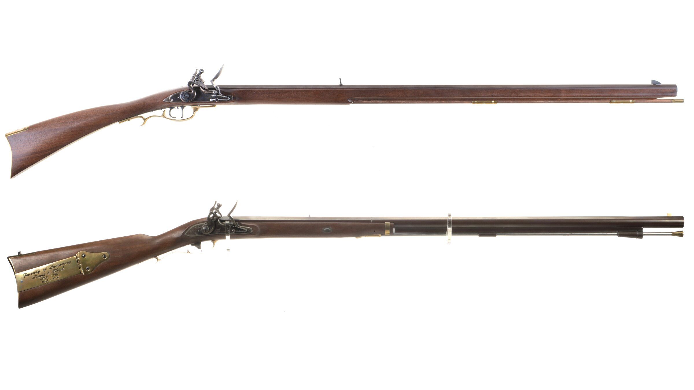 Two Reproduction Flintlock Rifles with Boxes | Rock Island Auction