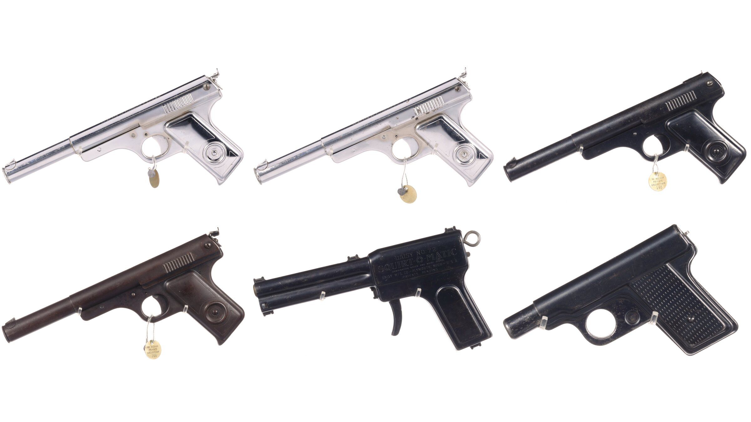 Four Daisy Pump Action Air-Pistols and 2 Toy Guns | Rock Island Auction