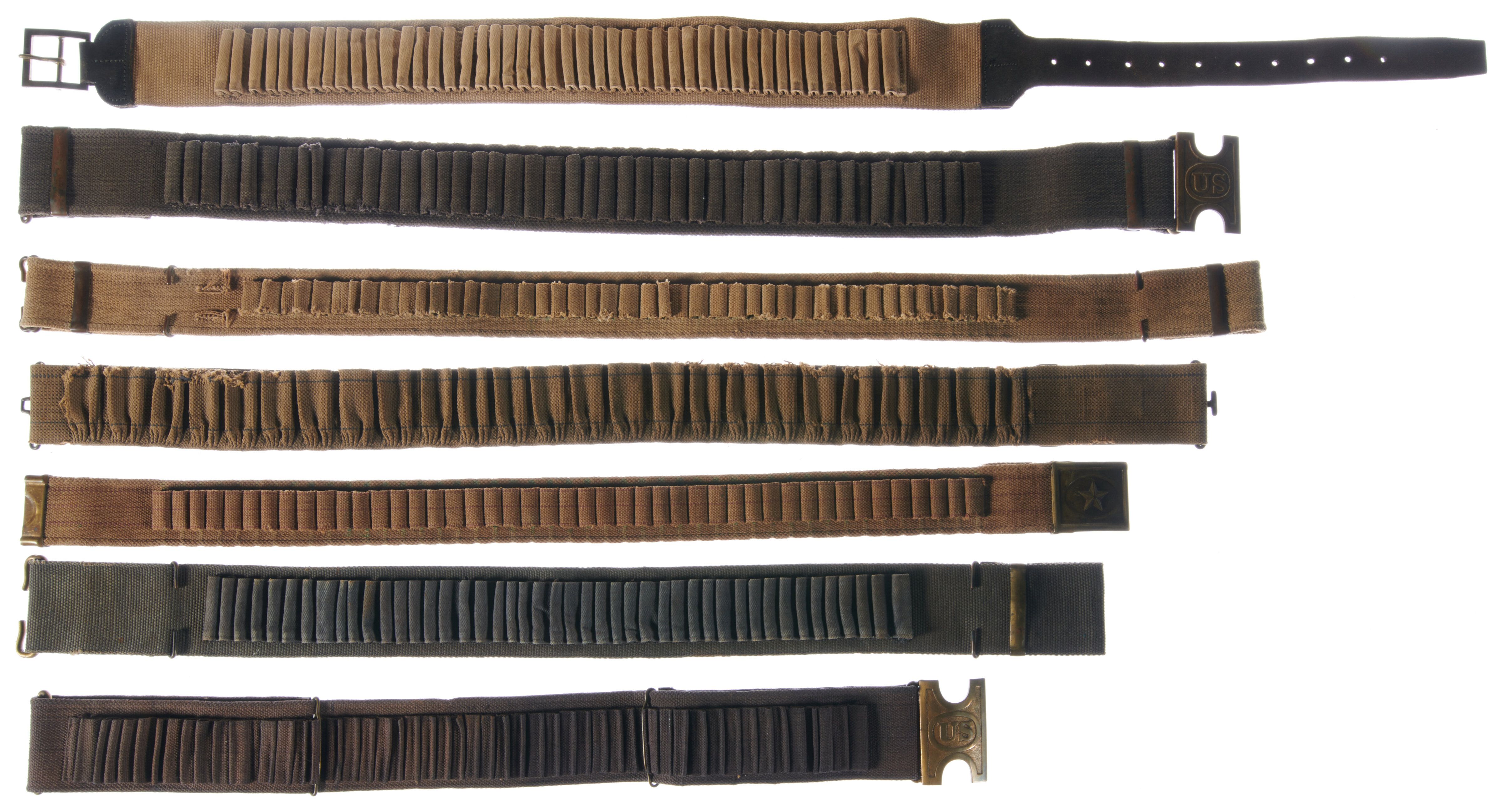 Seven Canvas Rifle Cartridge Belts | Rock Island Auction
