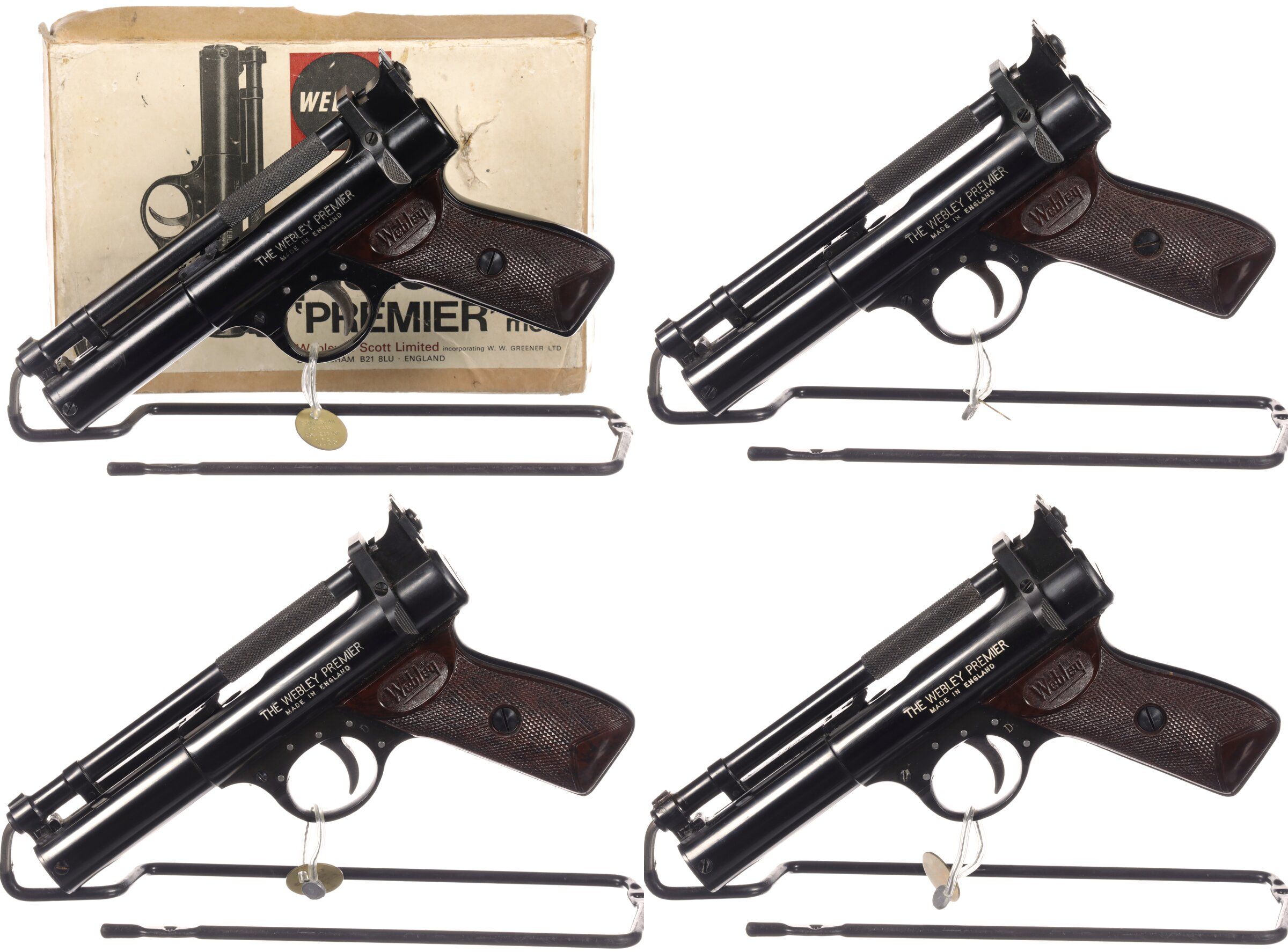Four Webley & Scott Premier Pump Action Air-Pistols | Rock Island Auction