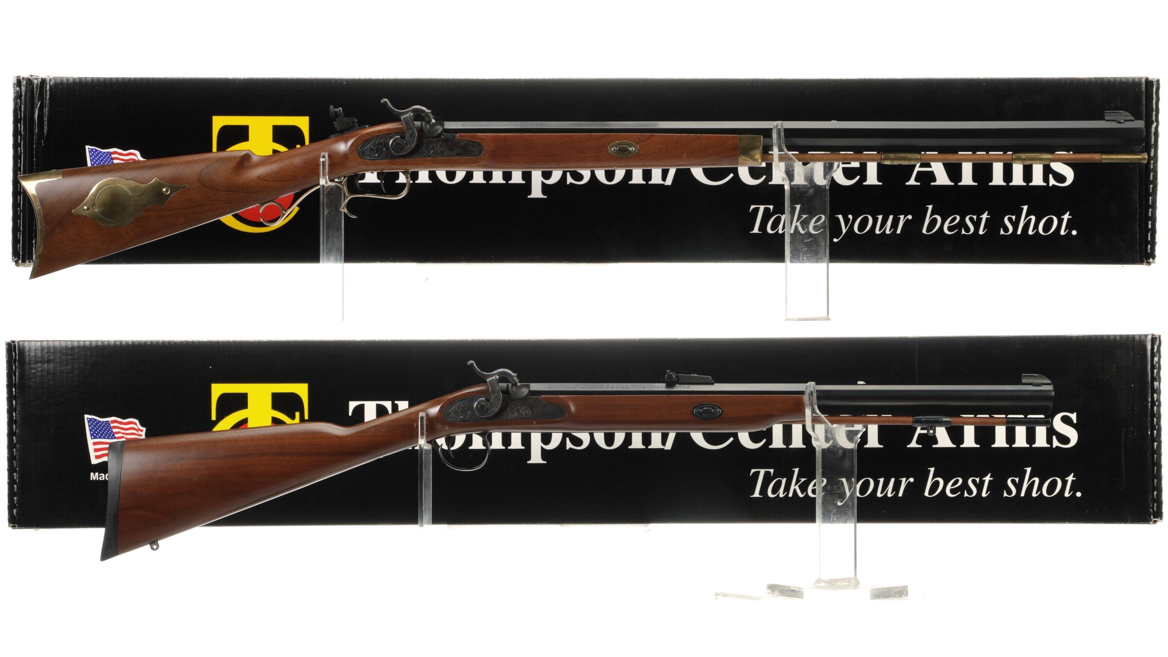 Two Thompson Center Arms Percussion Rifles With Boxes | Rock Island Auction