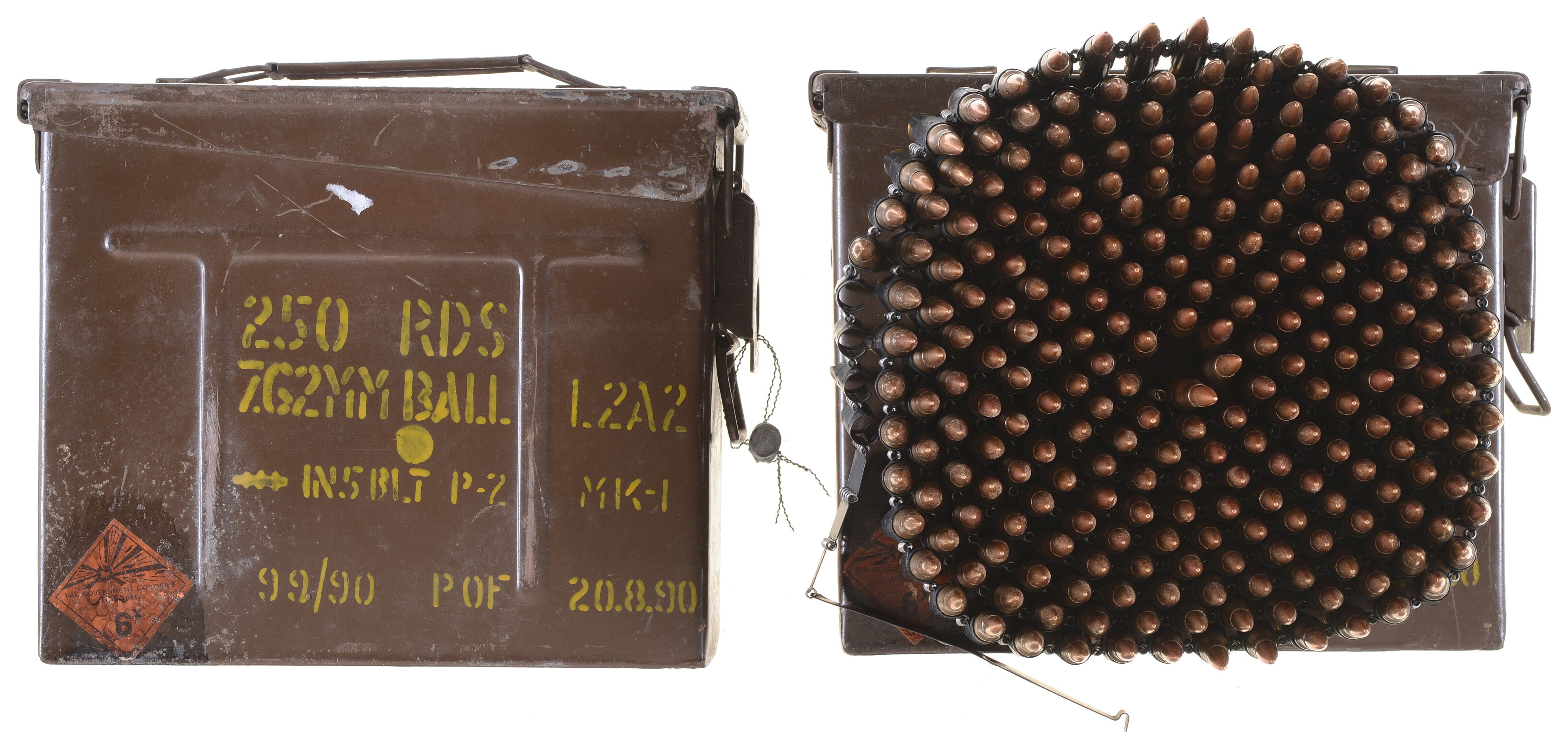 Two Ammunition Cans of Linked 7.62x51 Caliber Ammunition | Rock Island ...