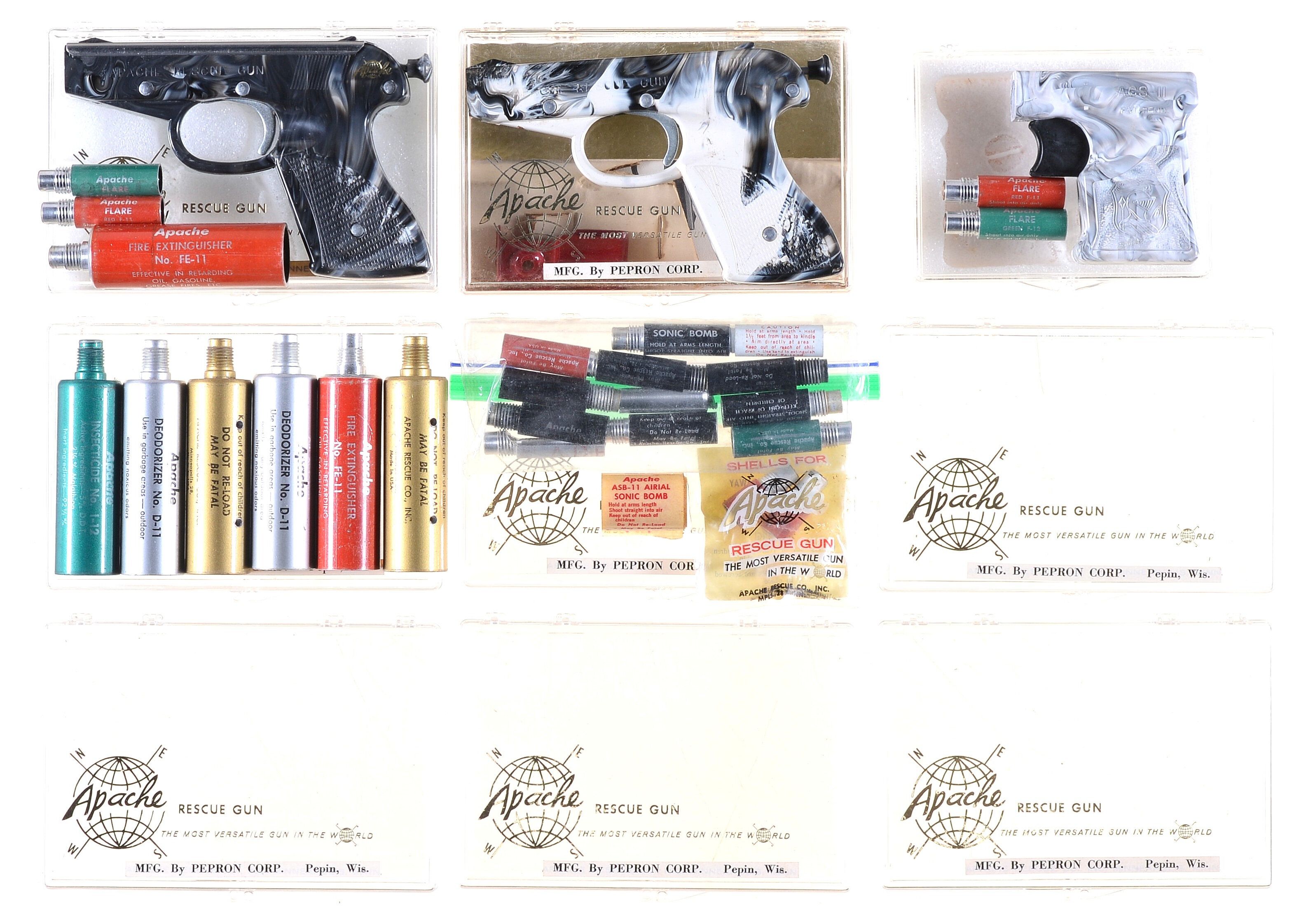 Three Apache Flare Guns with Cases | Rock Island Auction