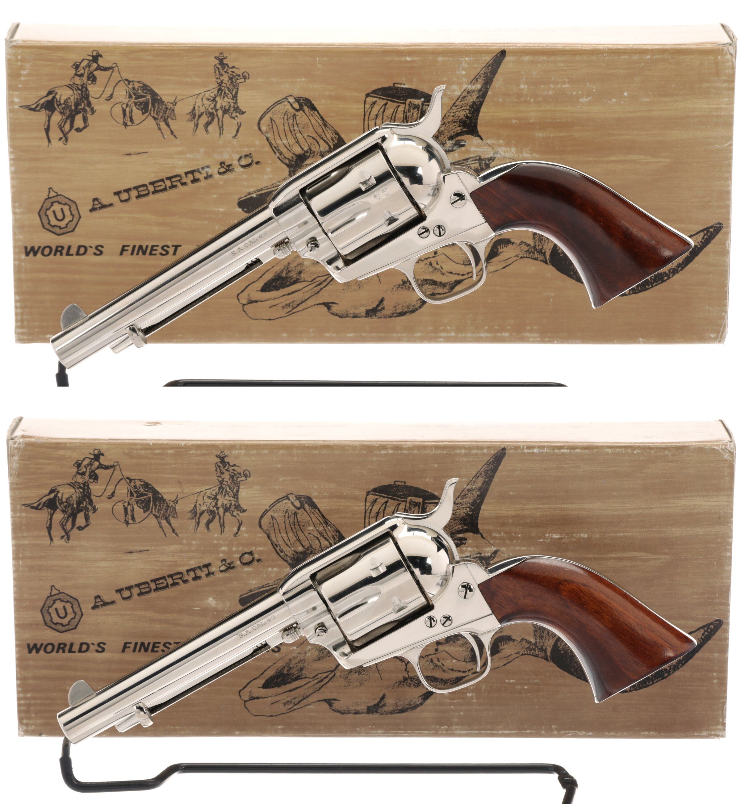 Consecutive Pair of Uberti Cattleman Revolvers with Holster Rig | Rock ...