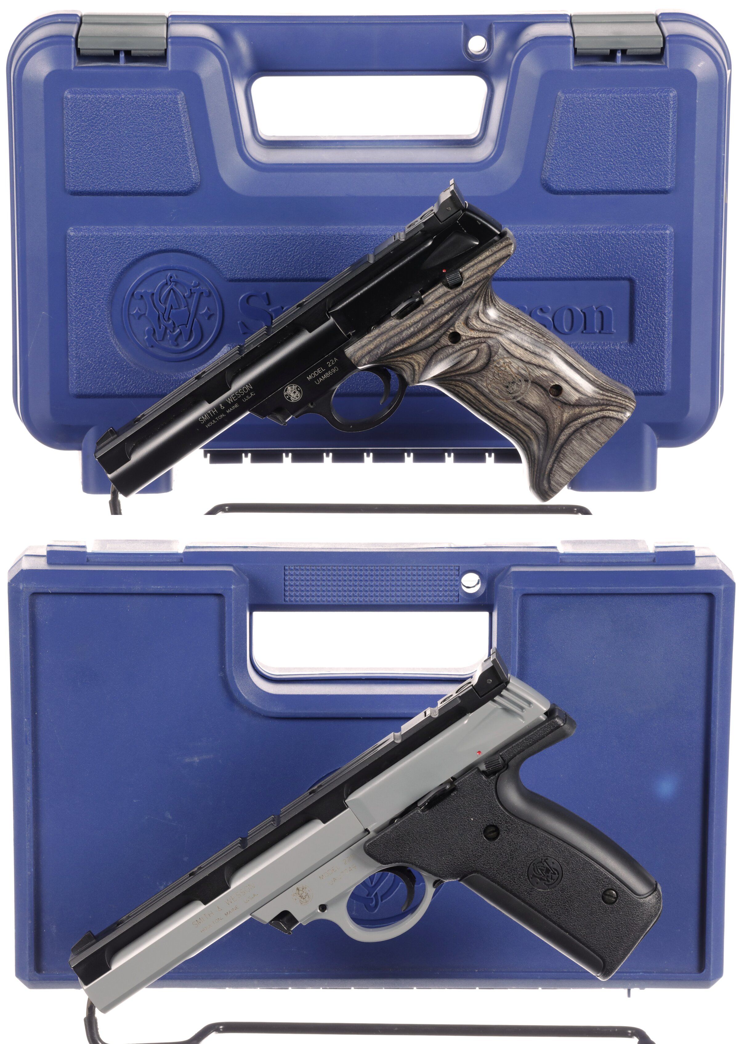 Two Smith & Wesson Model 22A Semi-Automatic Pistols with Cases | Rock ...