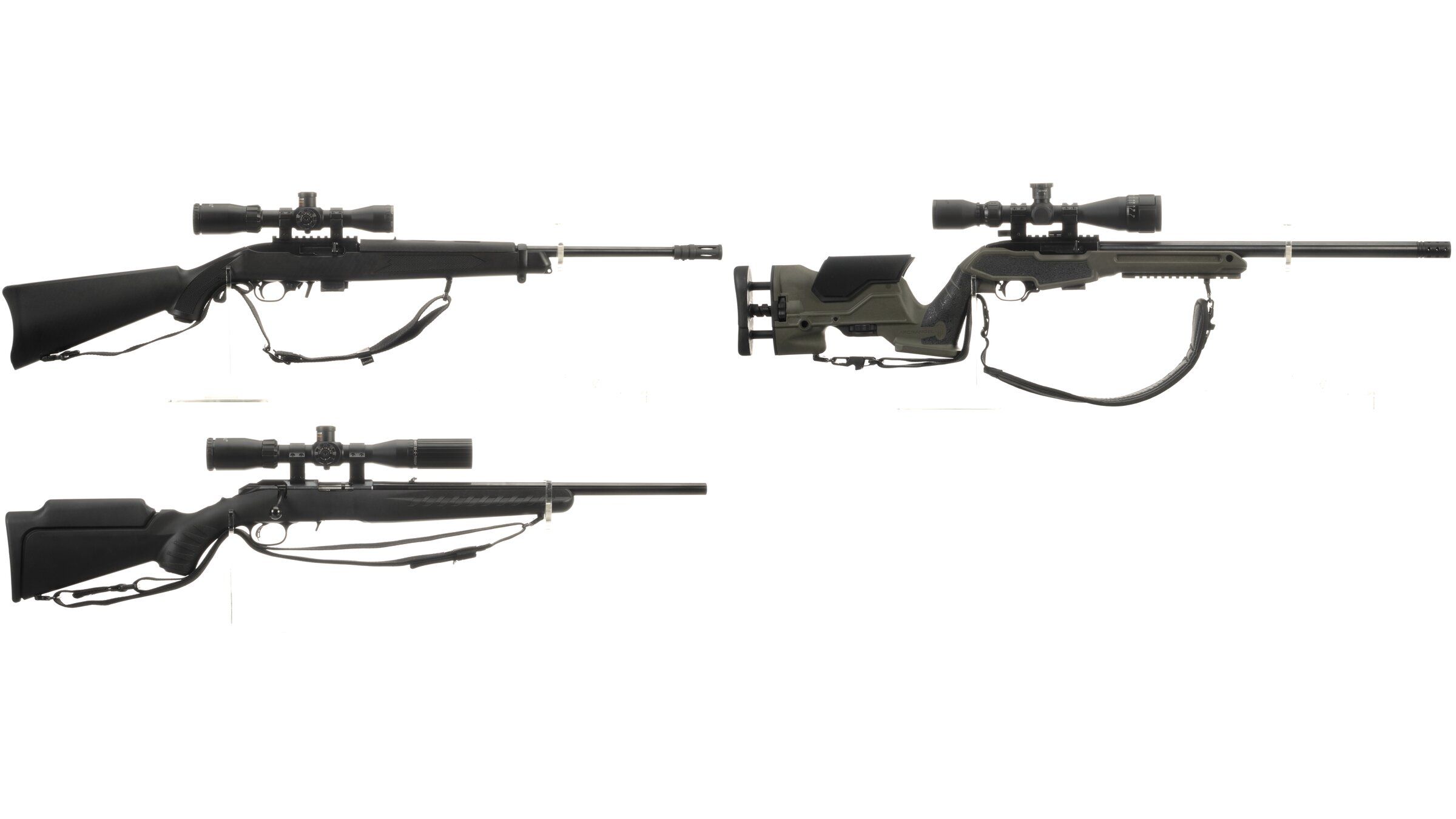 Three Ruger Rifles with Scopes | Rock Island Auction