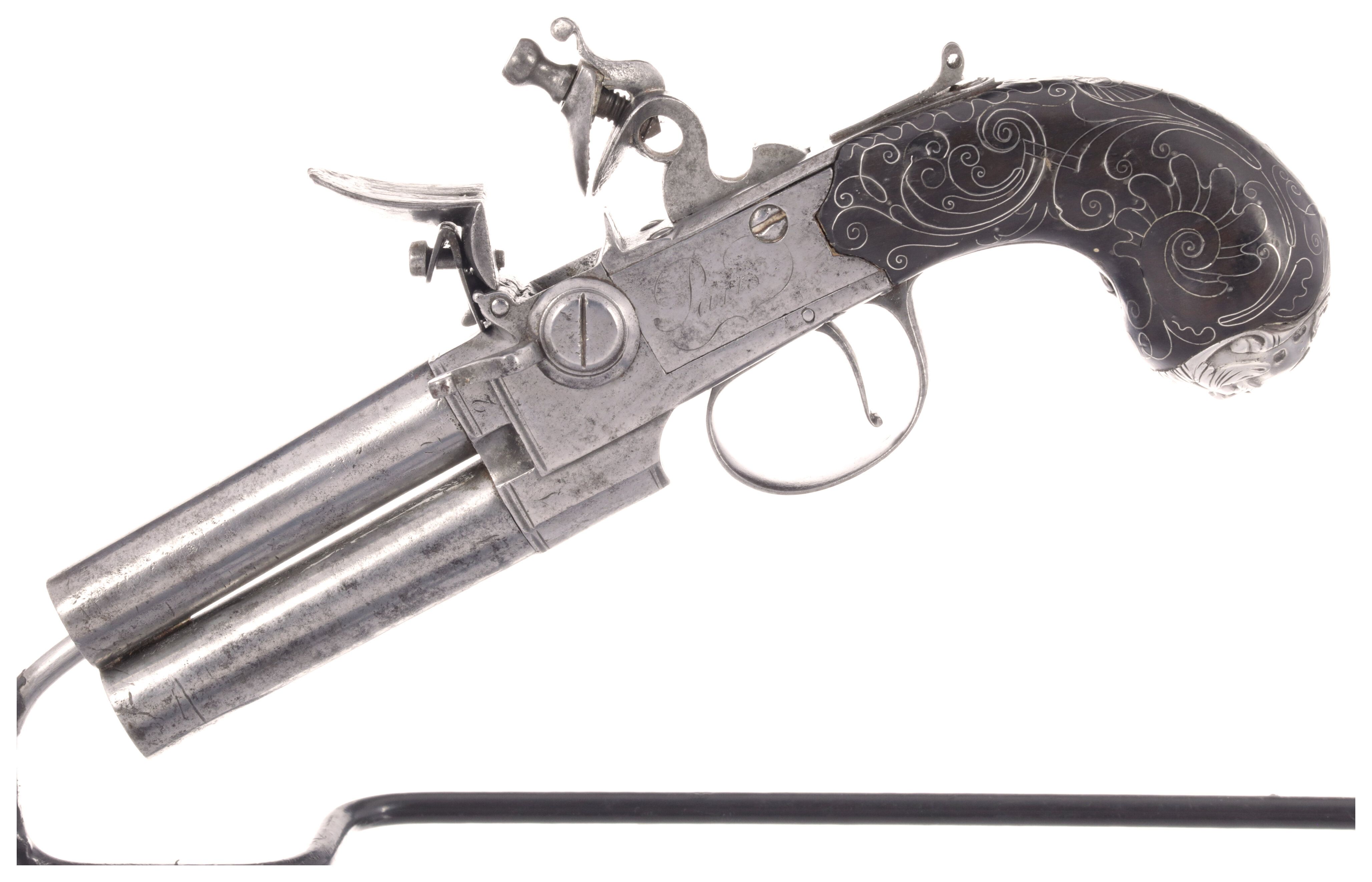 French Tap Action Over/Under Flintlock Pistol | Rock Island Auction