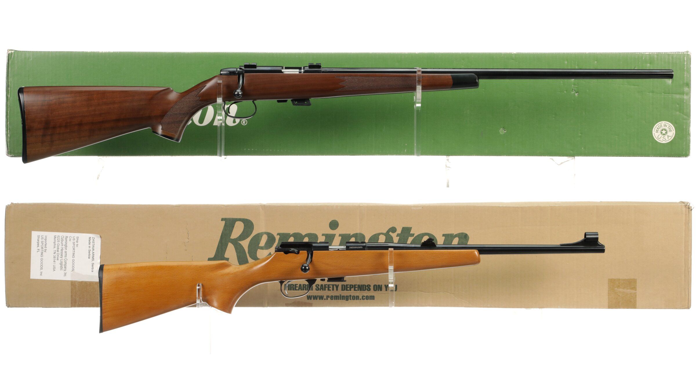 Two Remington Bolt Action Rifles with Boxes | Rock Island Auction