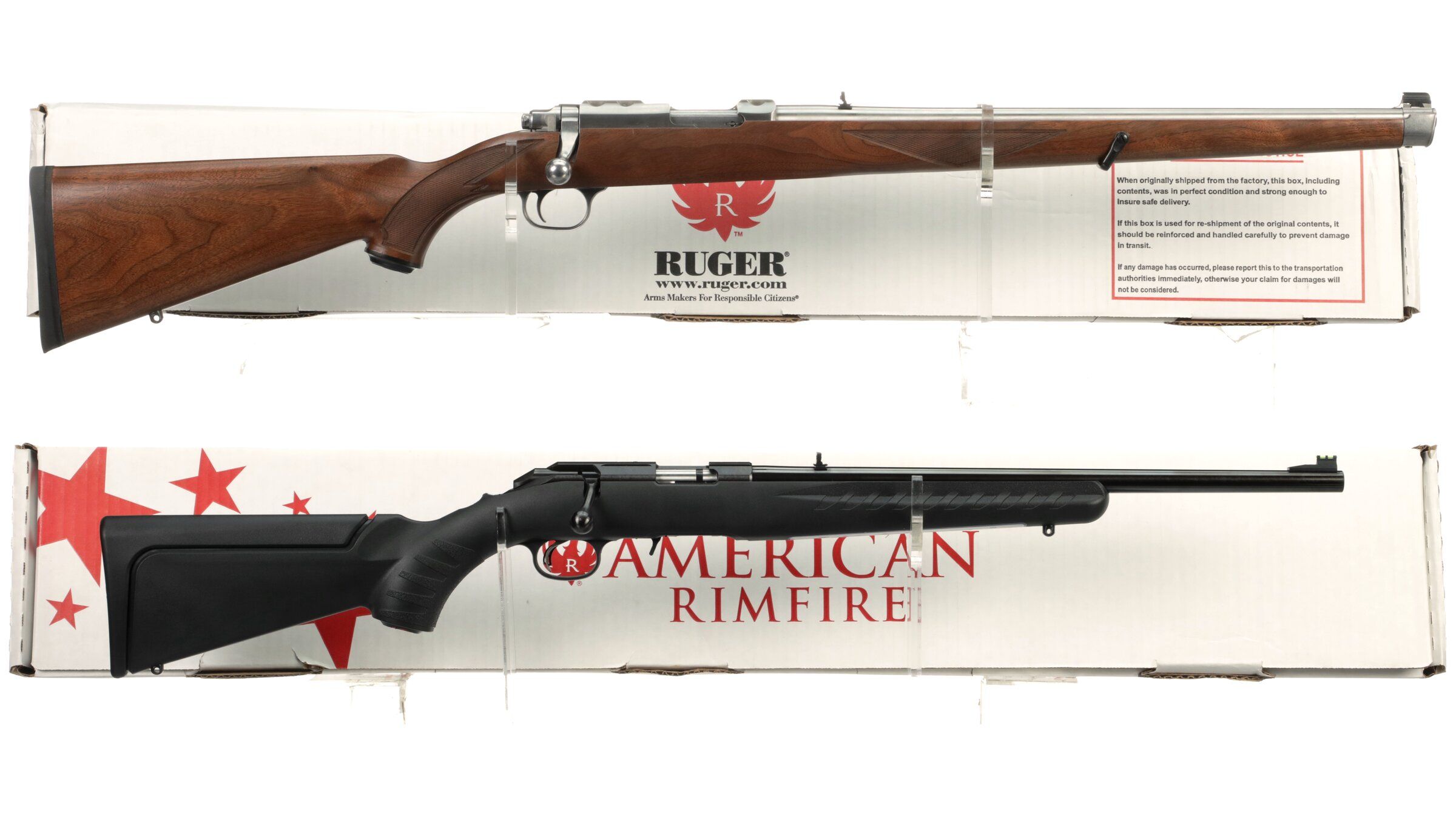 Two Ruger Bolt Action Rifles with Boxes | Rock Island Auction