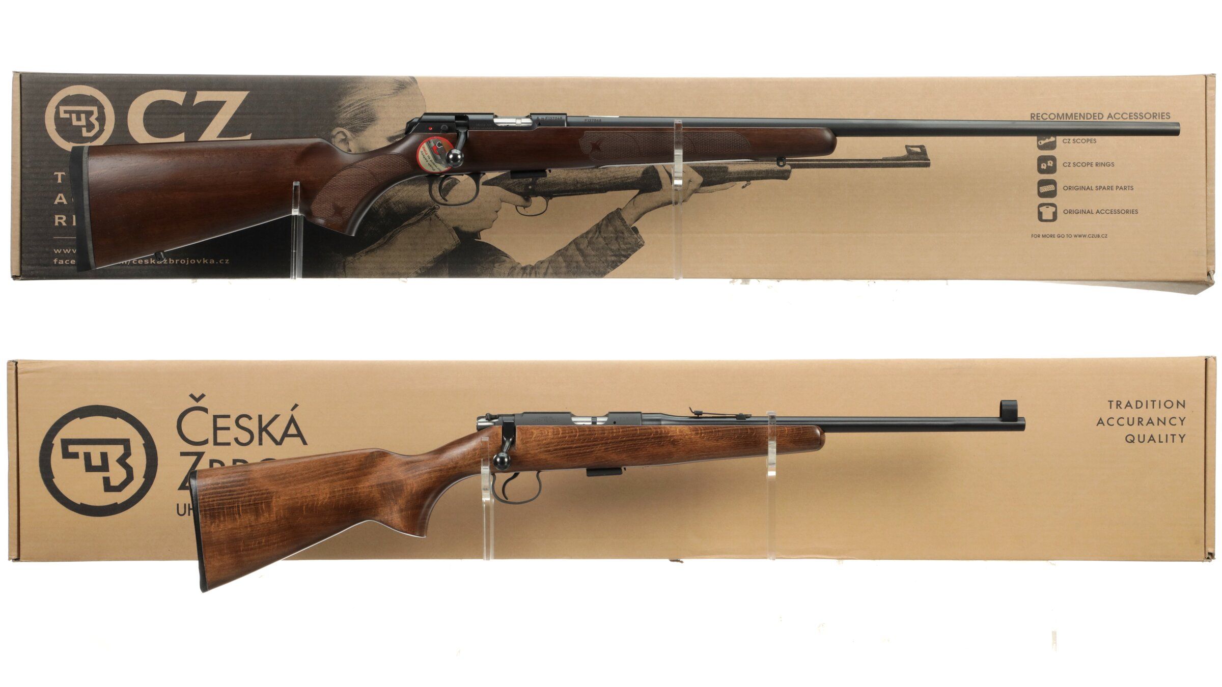 Two CZ Bolt Action Rifles with Boxes | Rock Island Auction