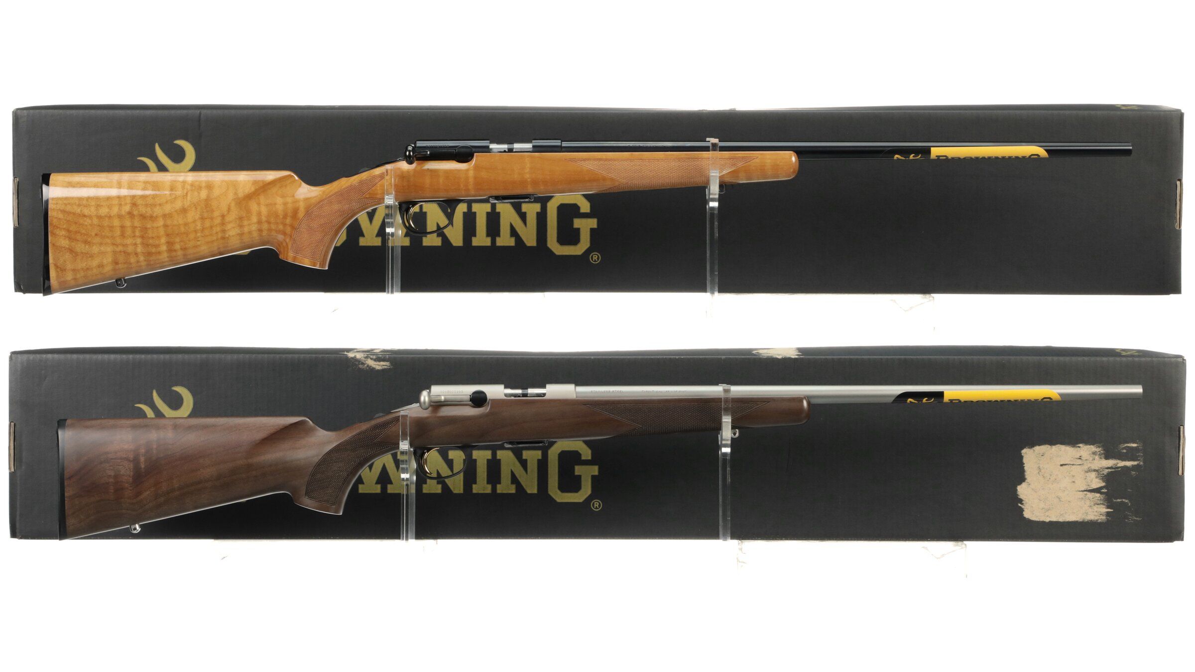 Two Browning T-Bolt Straight Pull Bolt Action Rifles with Boxes | Rock ...