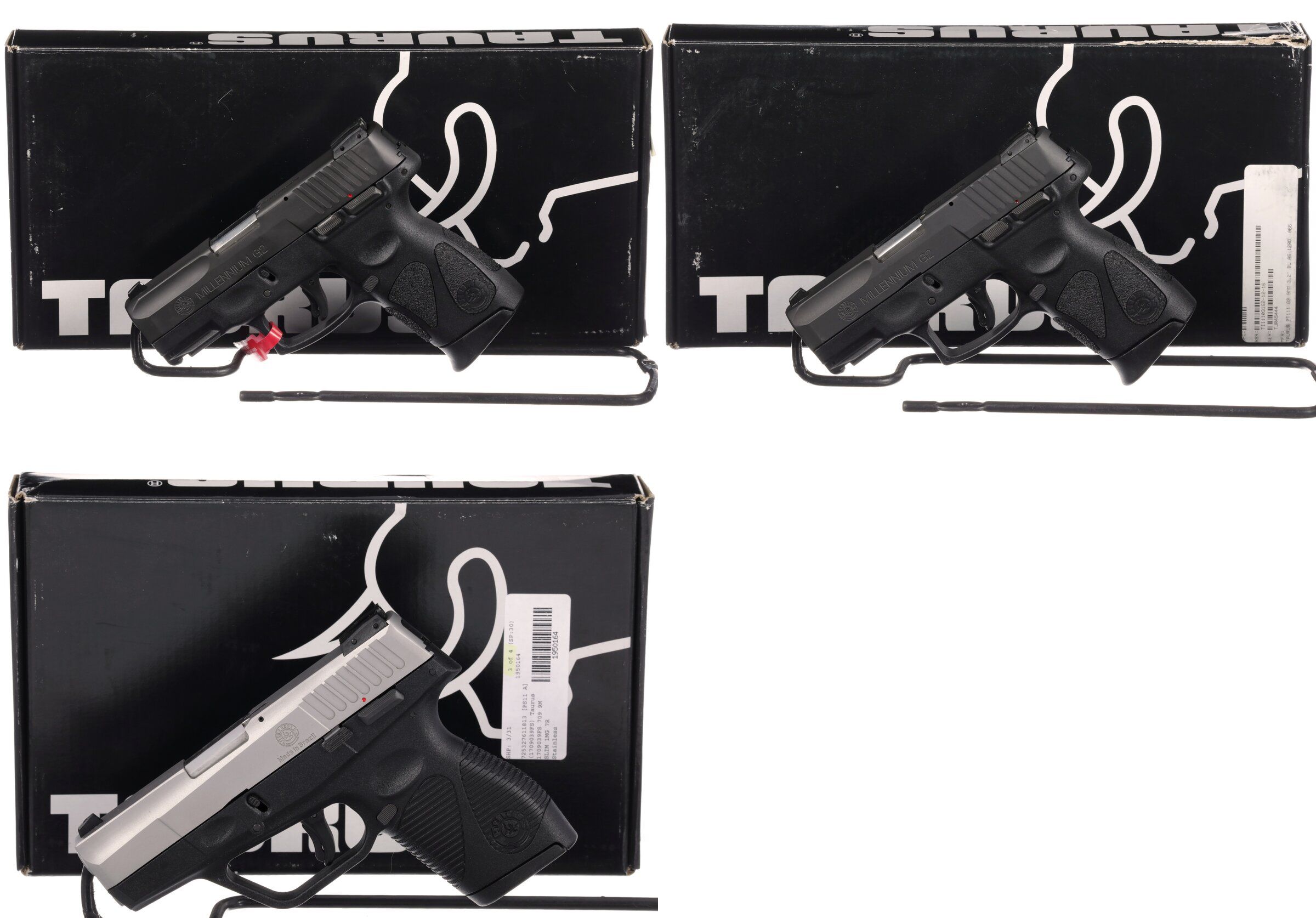 Three Taurus Semi-Automatic Pistols with Boxes | Rock Island Auction