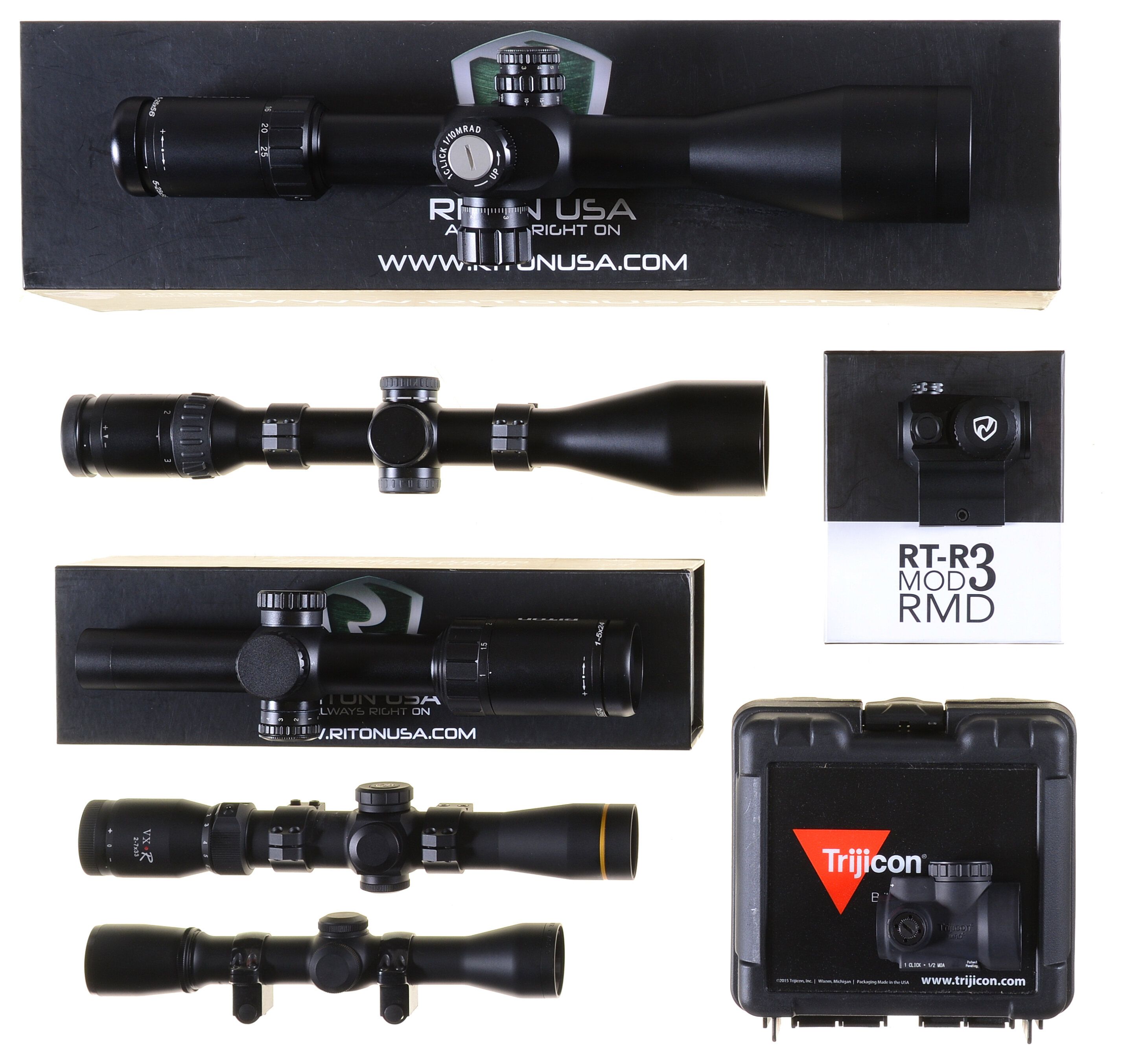 Group of Seven Rifle Scopes and Sights | Rock Island Auction