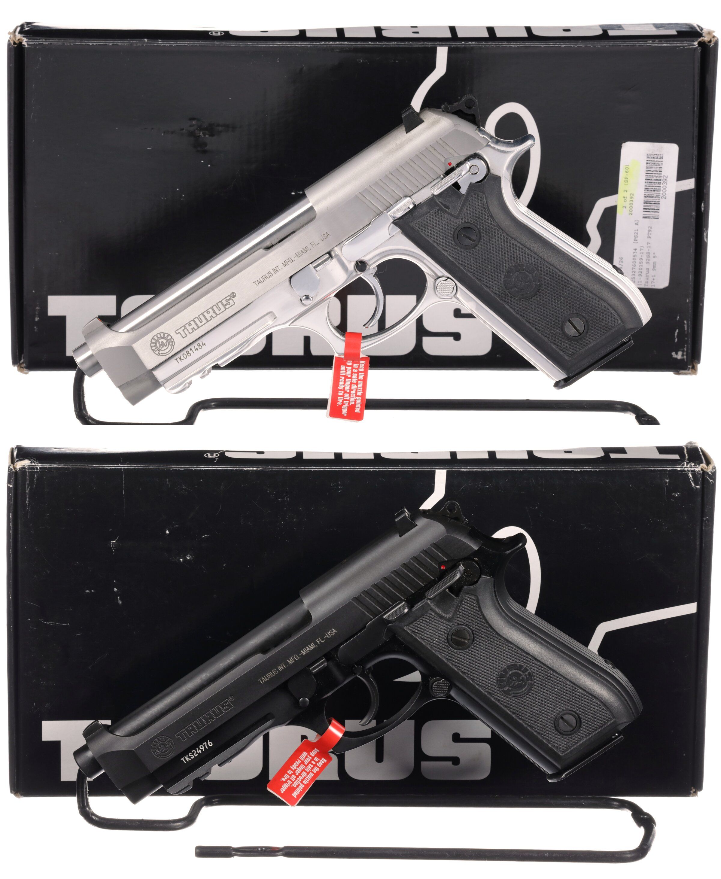 Two Taurus Model PT 92 Semi-Automatic Pistols with Boxes | Rock Island ...