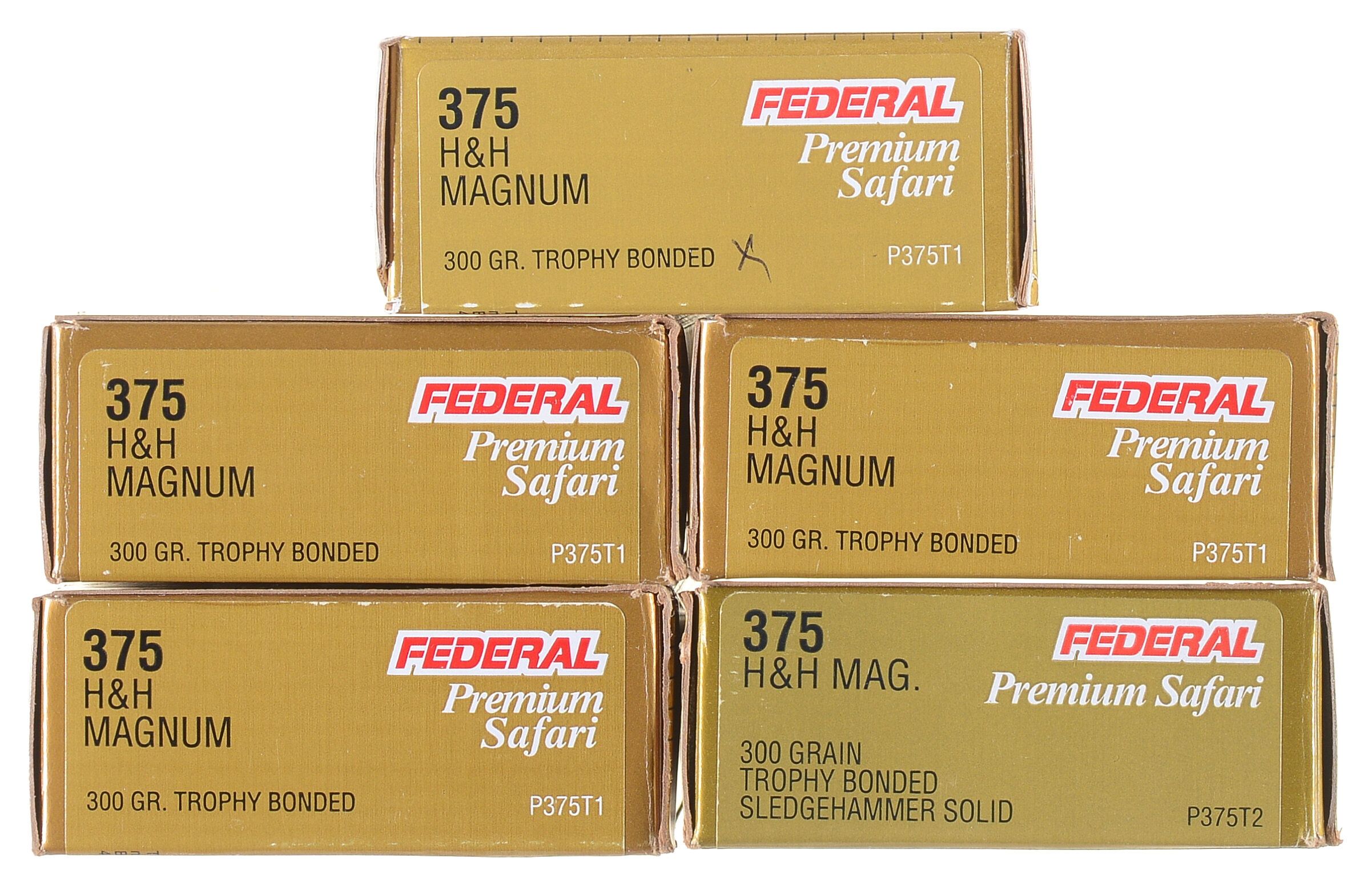 Five Boxes of Federal .375 H&H Magnum Ammunition | Rock Island Auction