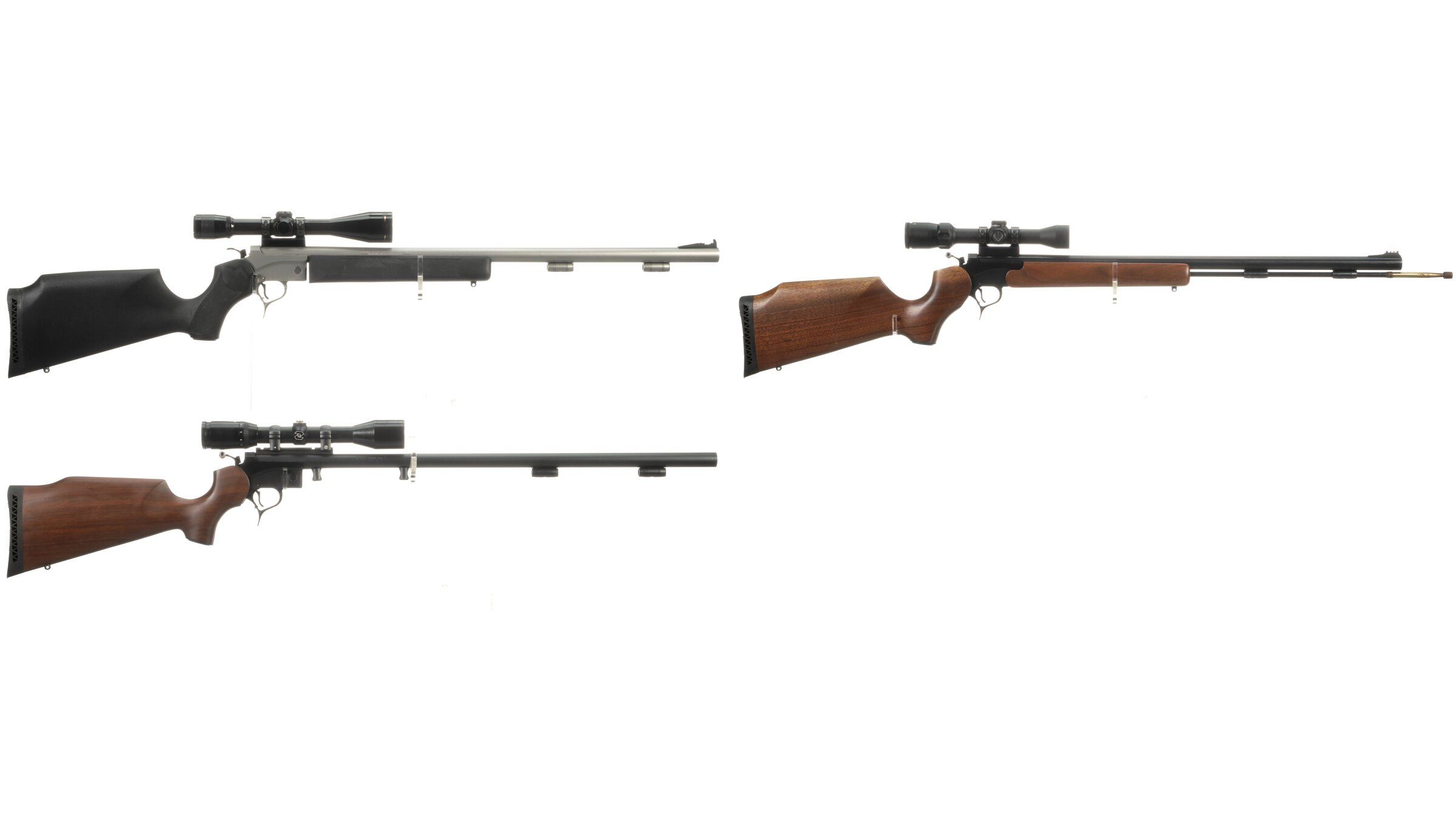Three Thompson Center Arms Single Shot Rifles with Scopes | Rock Island ...
