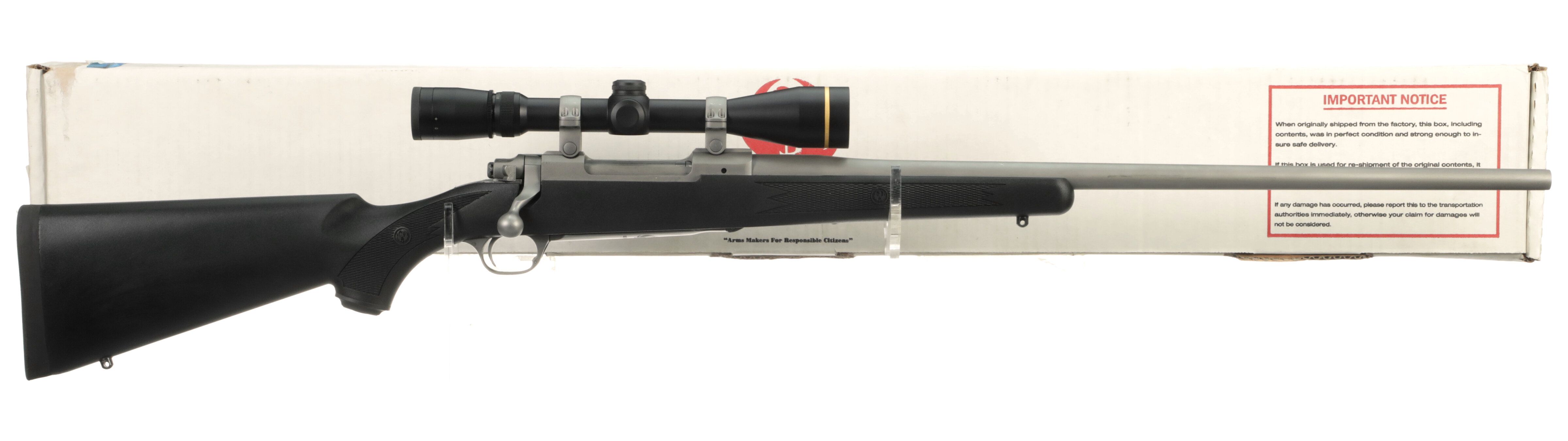 Ruger M77 Hawkeye Bolt Action Rifle with Box and Leupold Scope | Rock ...