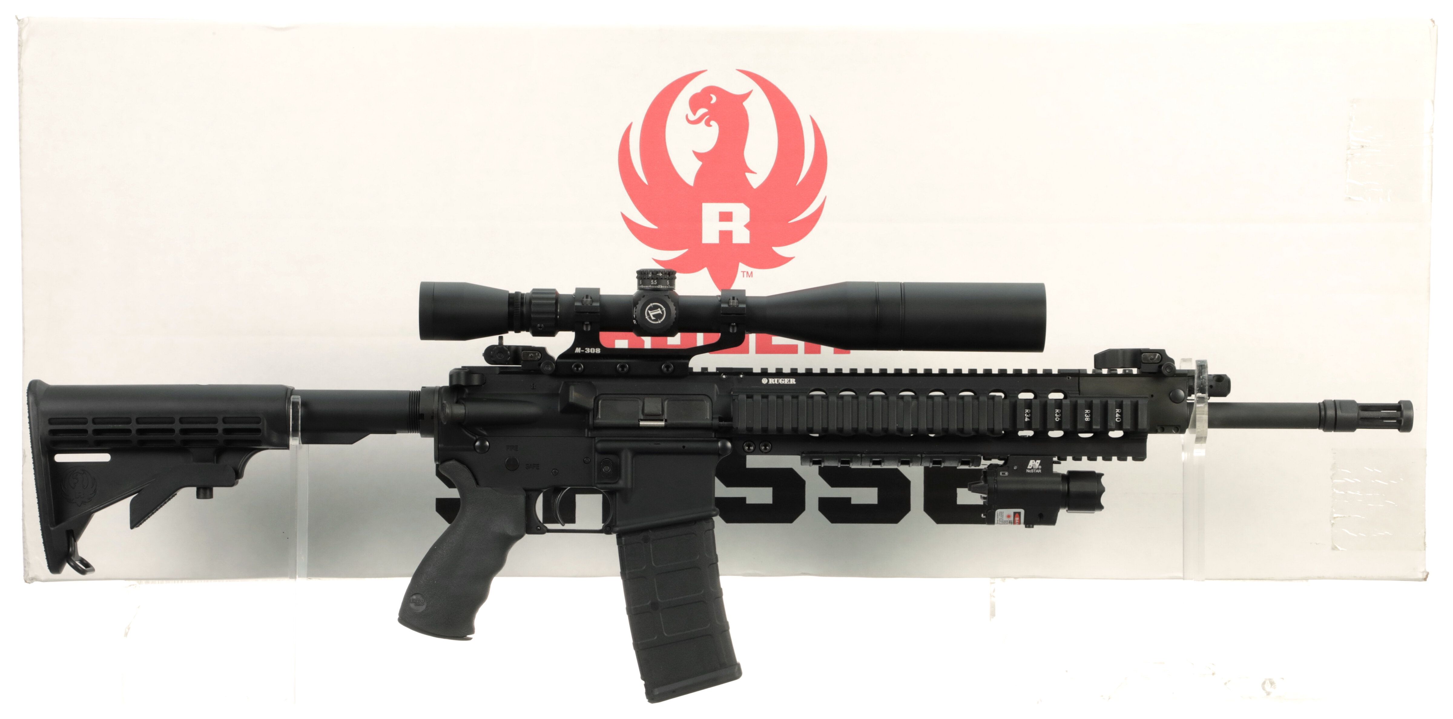 Ruger SR-556 Semi-Automatic Rifle with Box and Leupold Scope | Rock ...