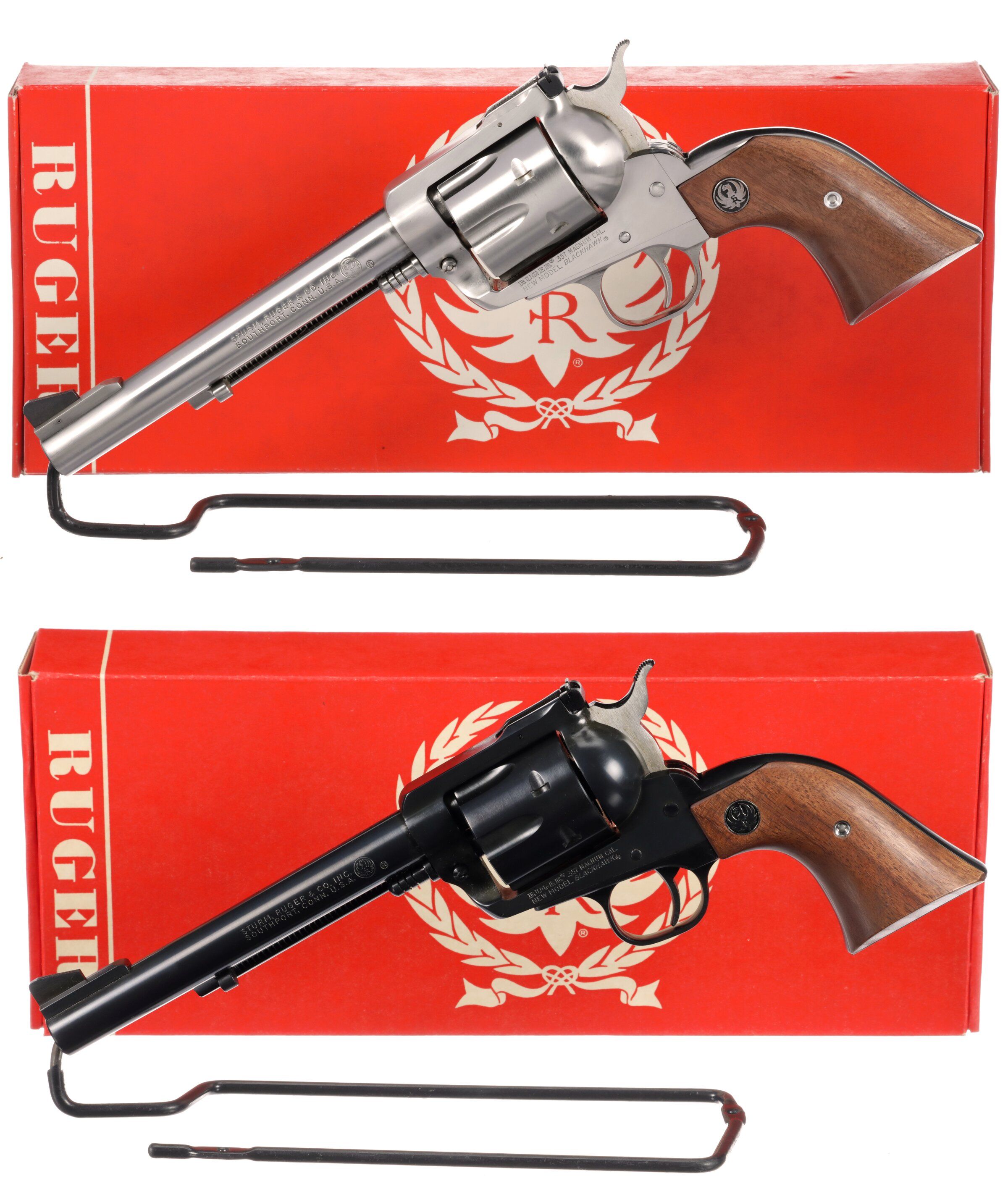 Two Ruger New Model Blackhawk Single Action Revolvers with Boxes | Rock ...