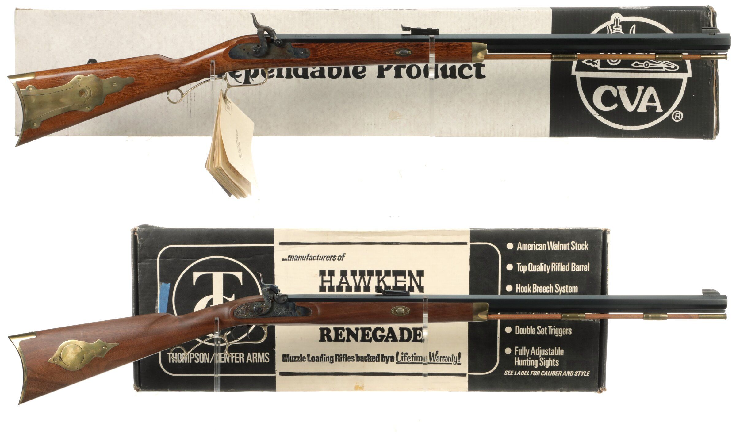 Two Contemporary Percussion Rifles with Boxes | Rock Island Auction