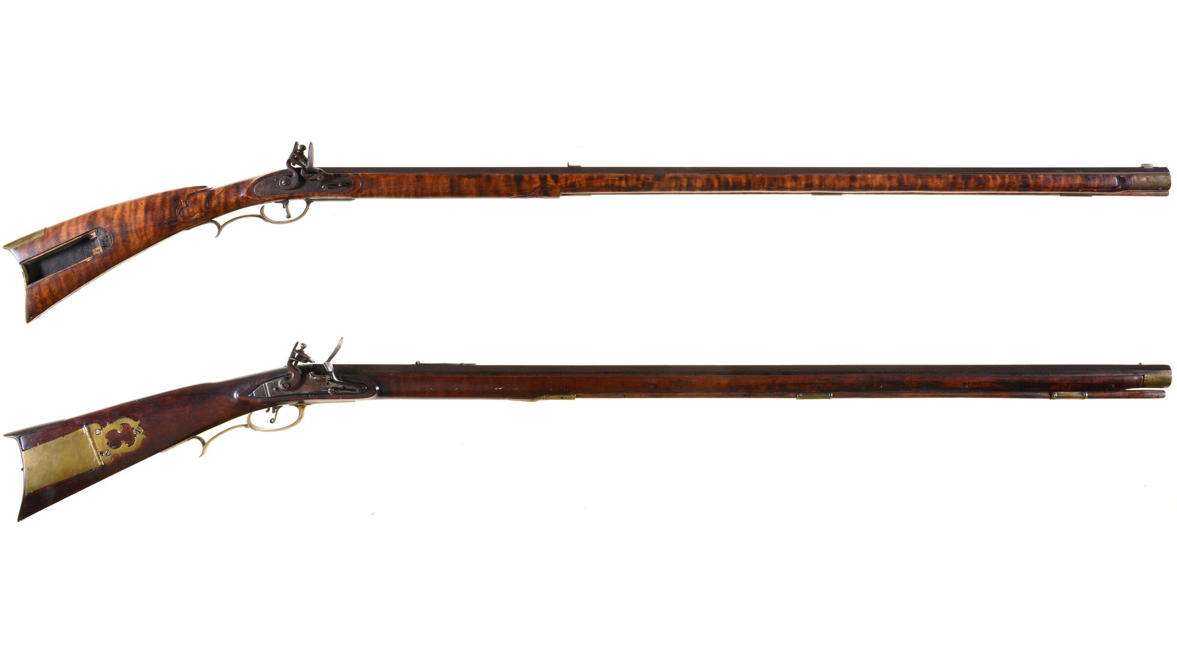Two Unknown Contemporary Flintlock Kentucky Rifles | Rock Island Auction
