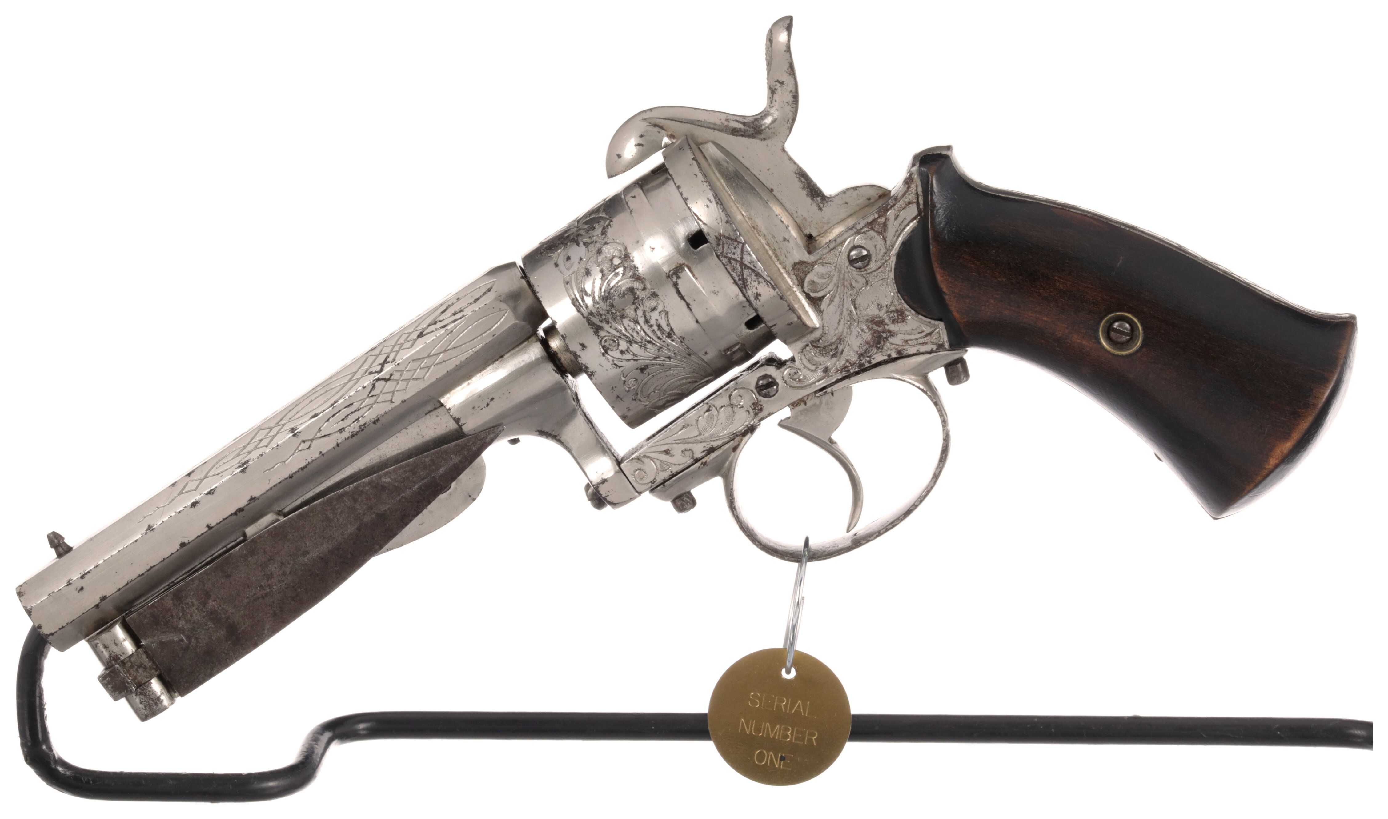 Serial Number 1 Belgium Pinfire Revolver with Bayonet | Rock Island Auction