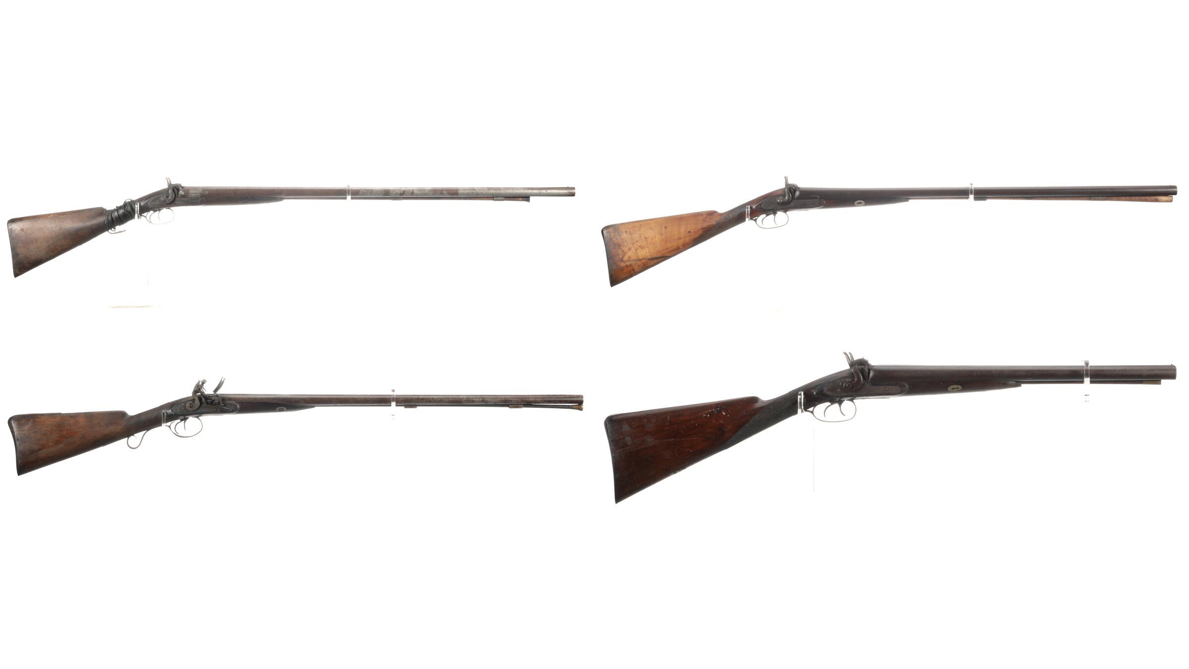 Four Antique Muzzleloading Double Barrel Shotguns | Rock Island Auction