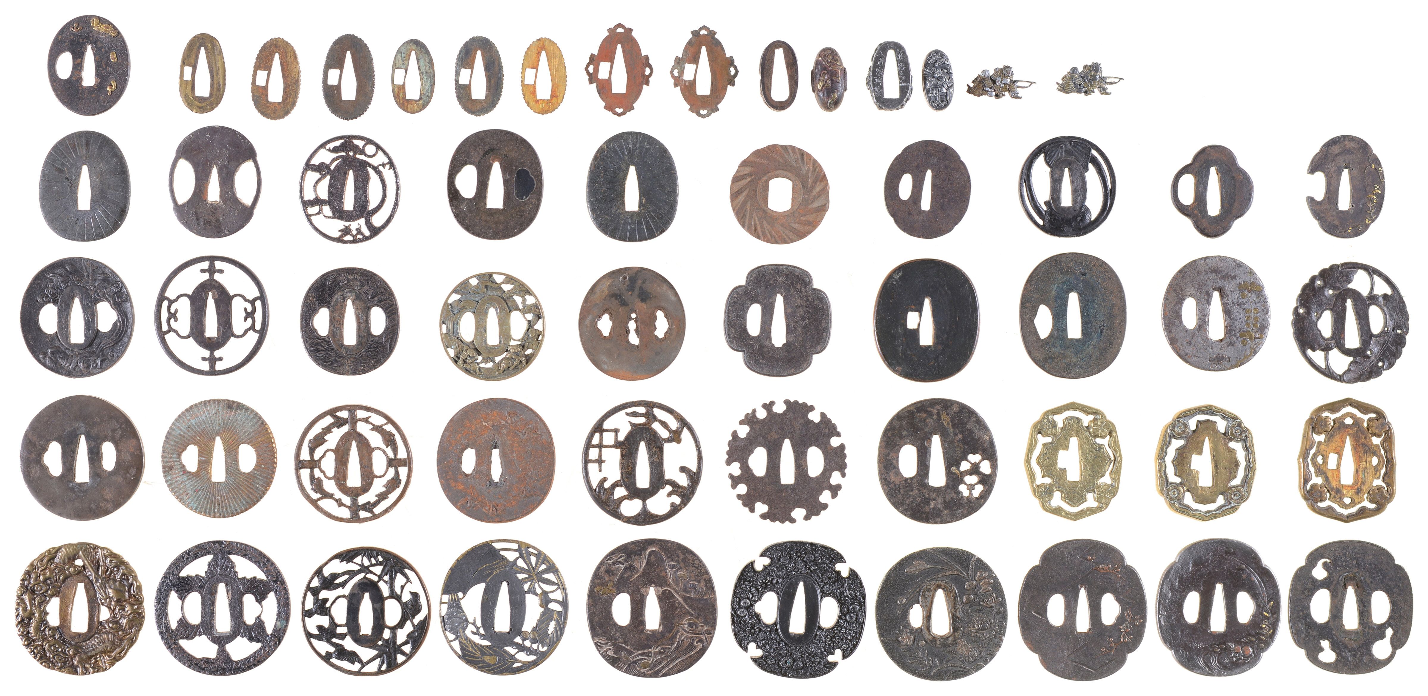 Group of Japanese Style Katana Hilt Parts and Various Pieces | Rock ...