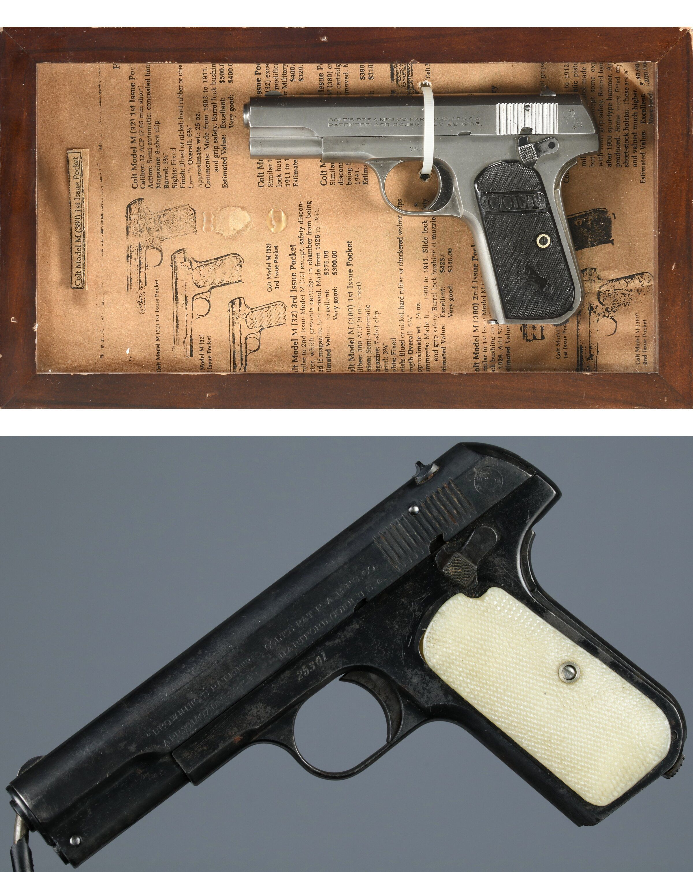 Two Colt Pocket Hammerless Semi-Automatic Pistols | Rock Island Auction