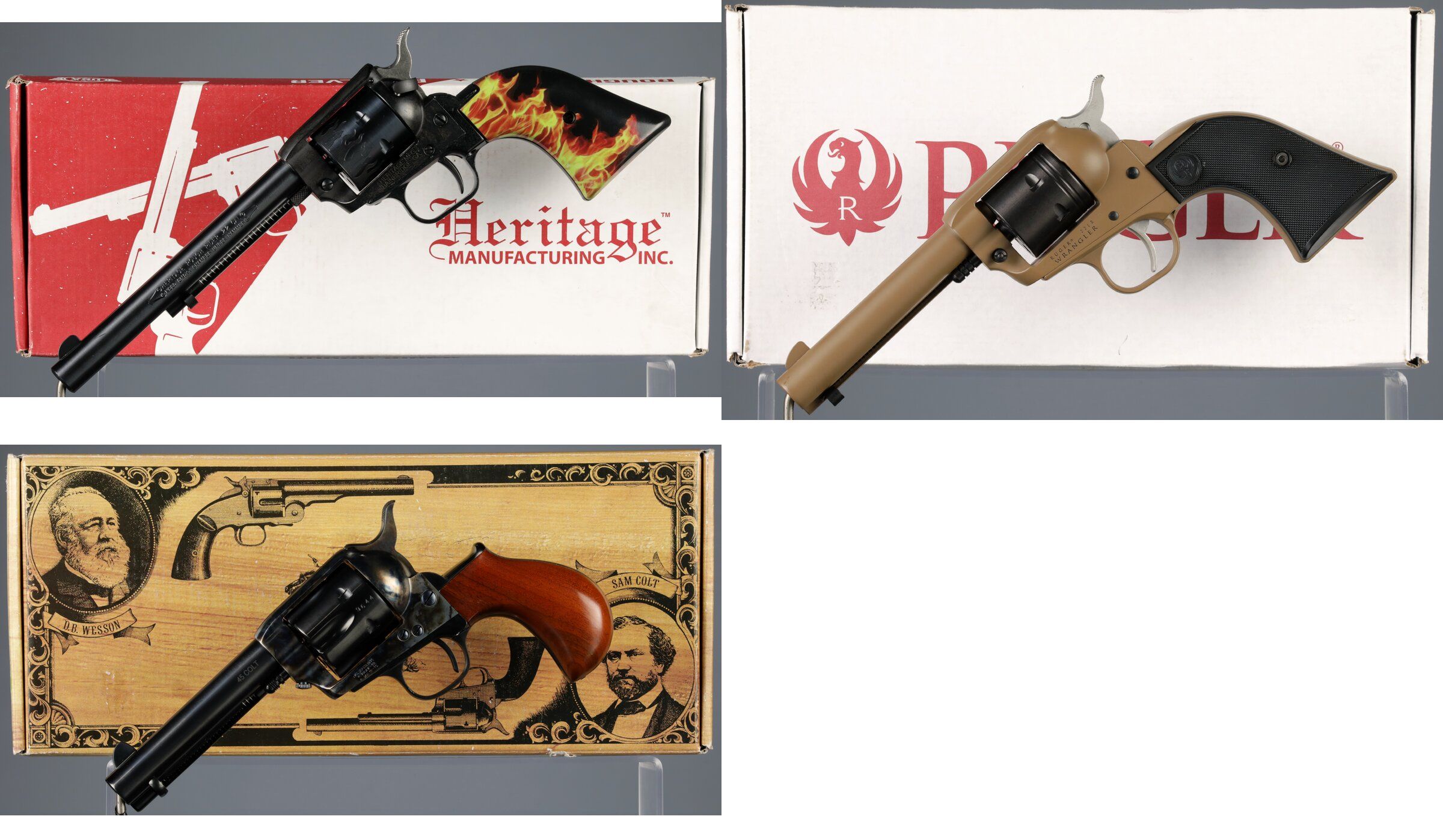 Three Single Action Revolvers with Boxes | Rock Island Auction