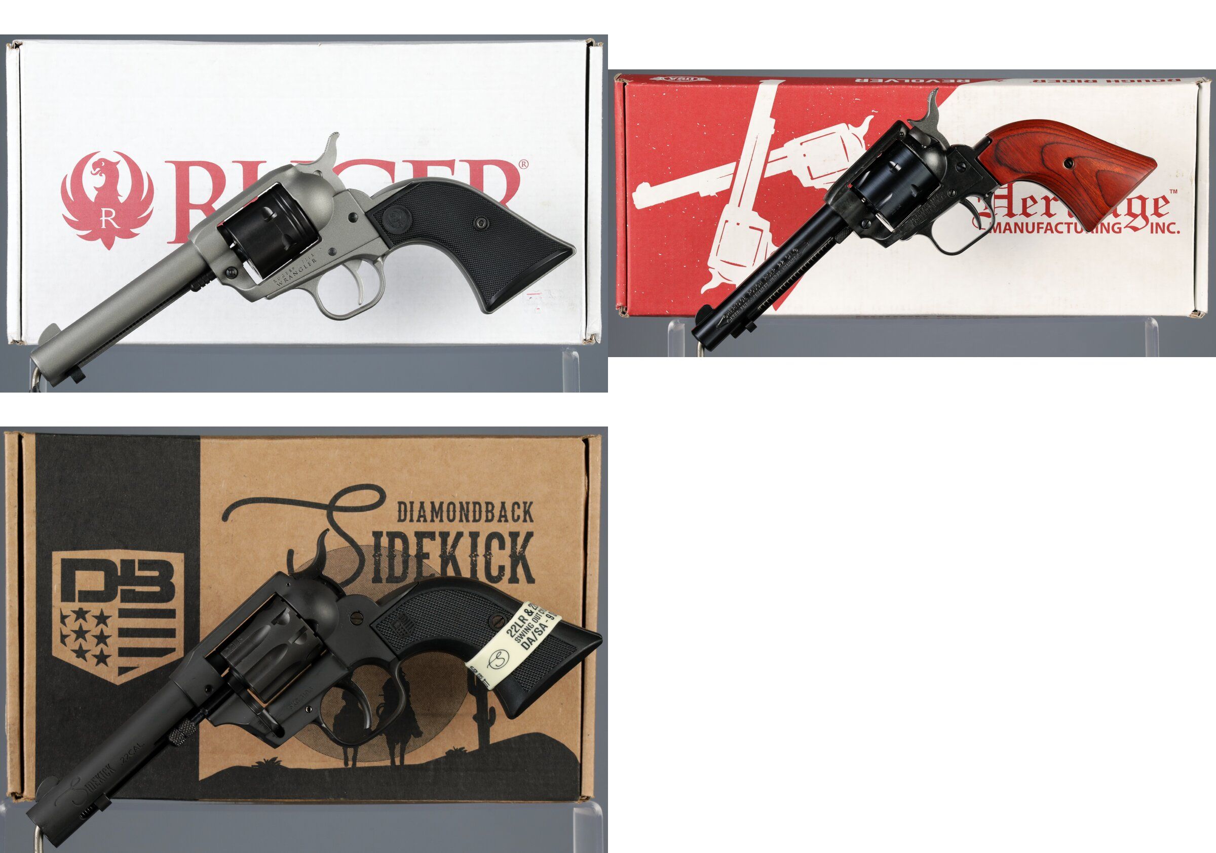Three Single Action Rimfire Revolvers with Boxes | Rock Island Auction