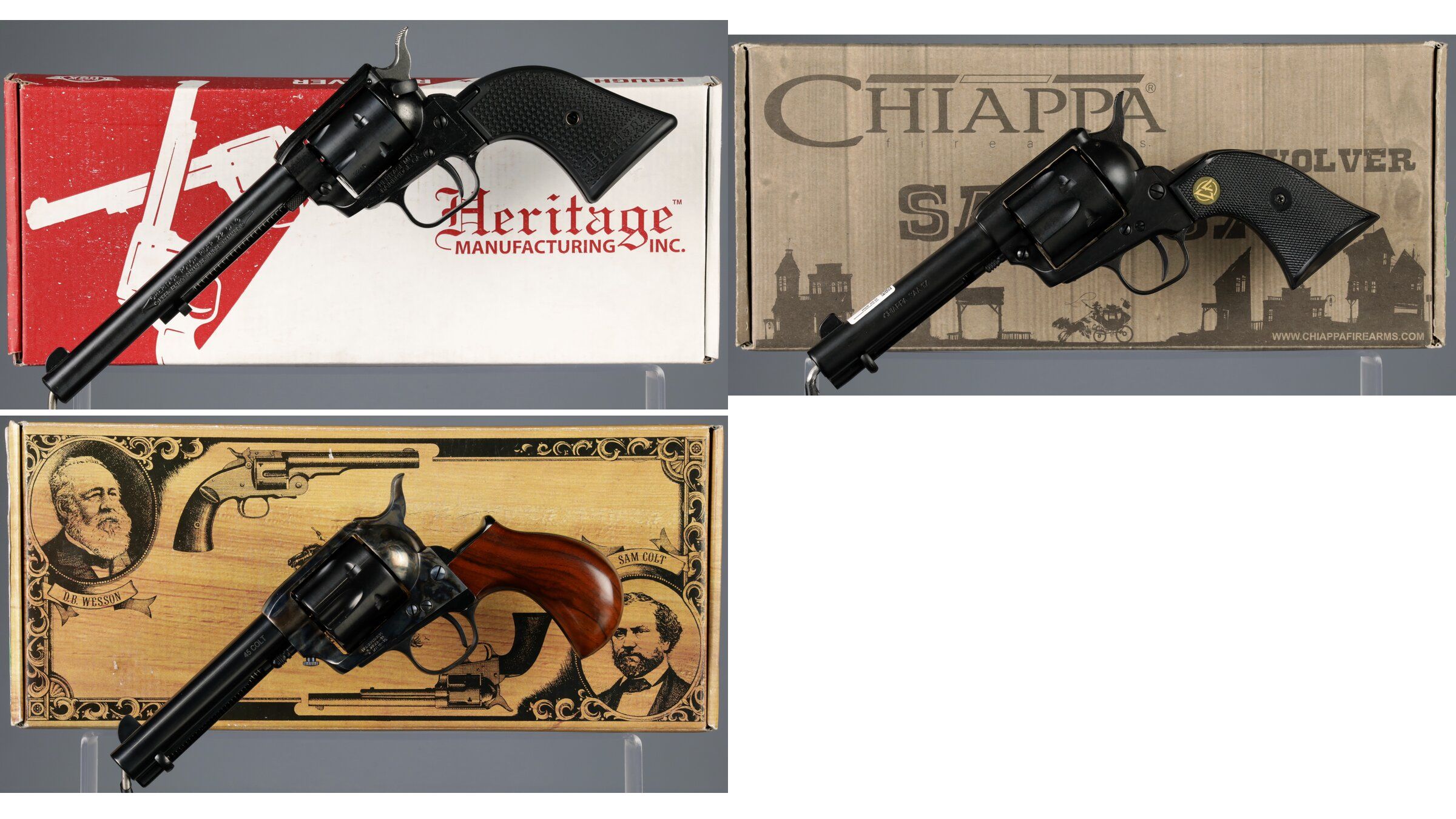 Three Single Action Revolvers with Boxes | Rock Island Auction