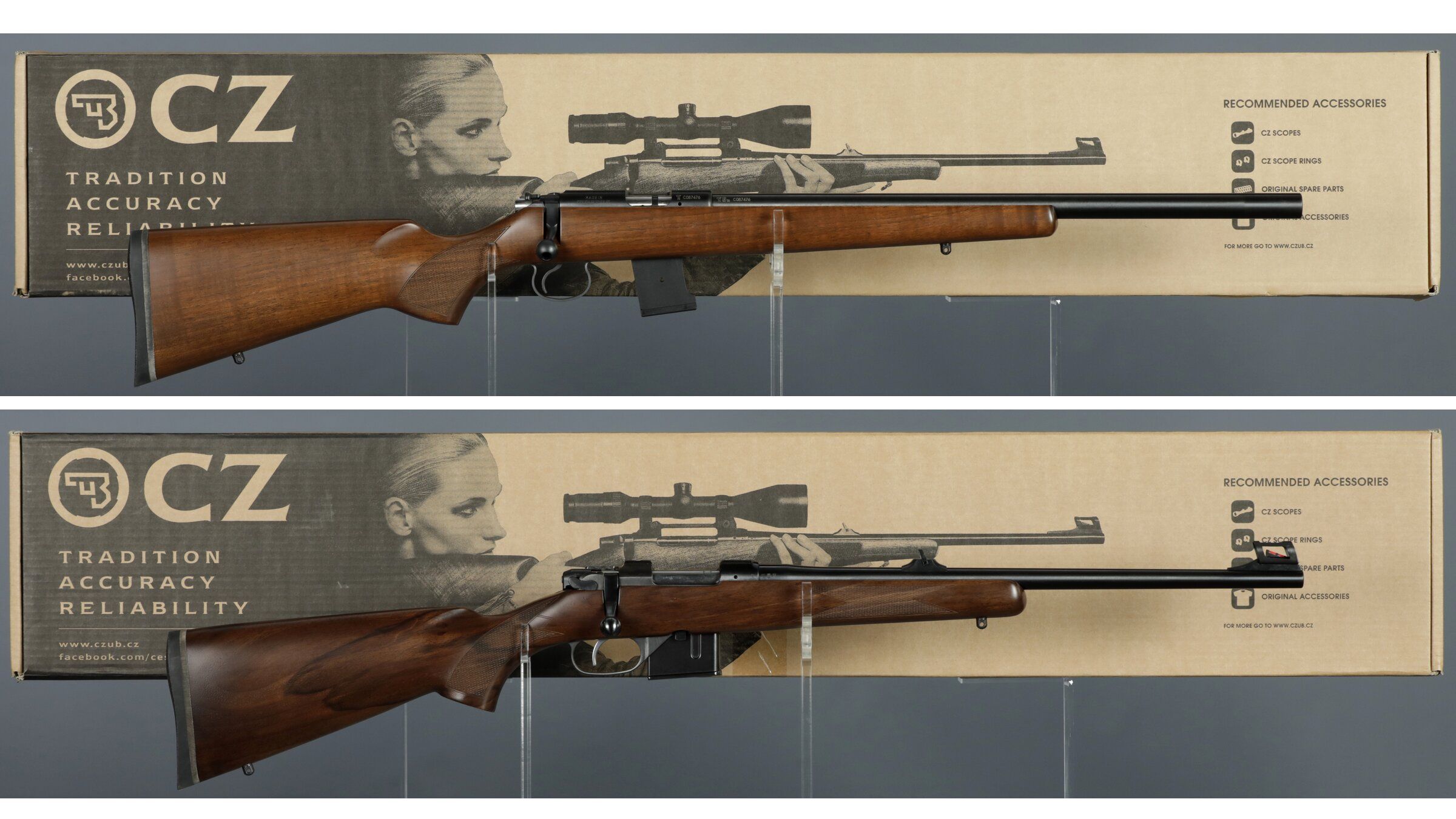 Two CZ Bolt Action Rifles with Boxes | Rock Island Auction