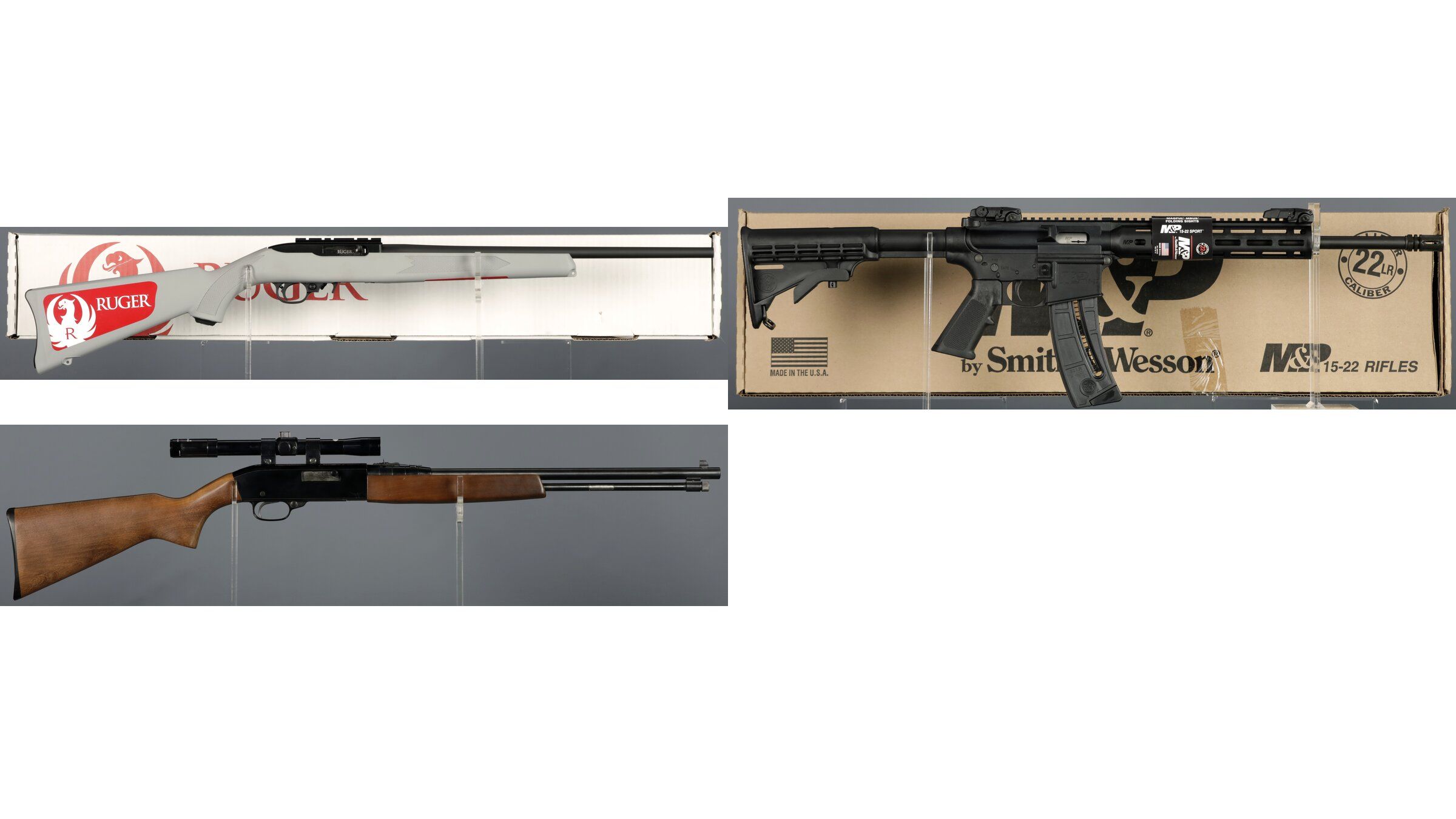 Three Semi-Automatic Rimfire Rifles | Rock Island Auction