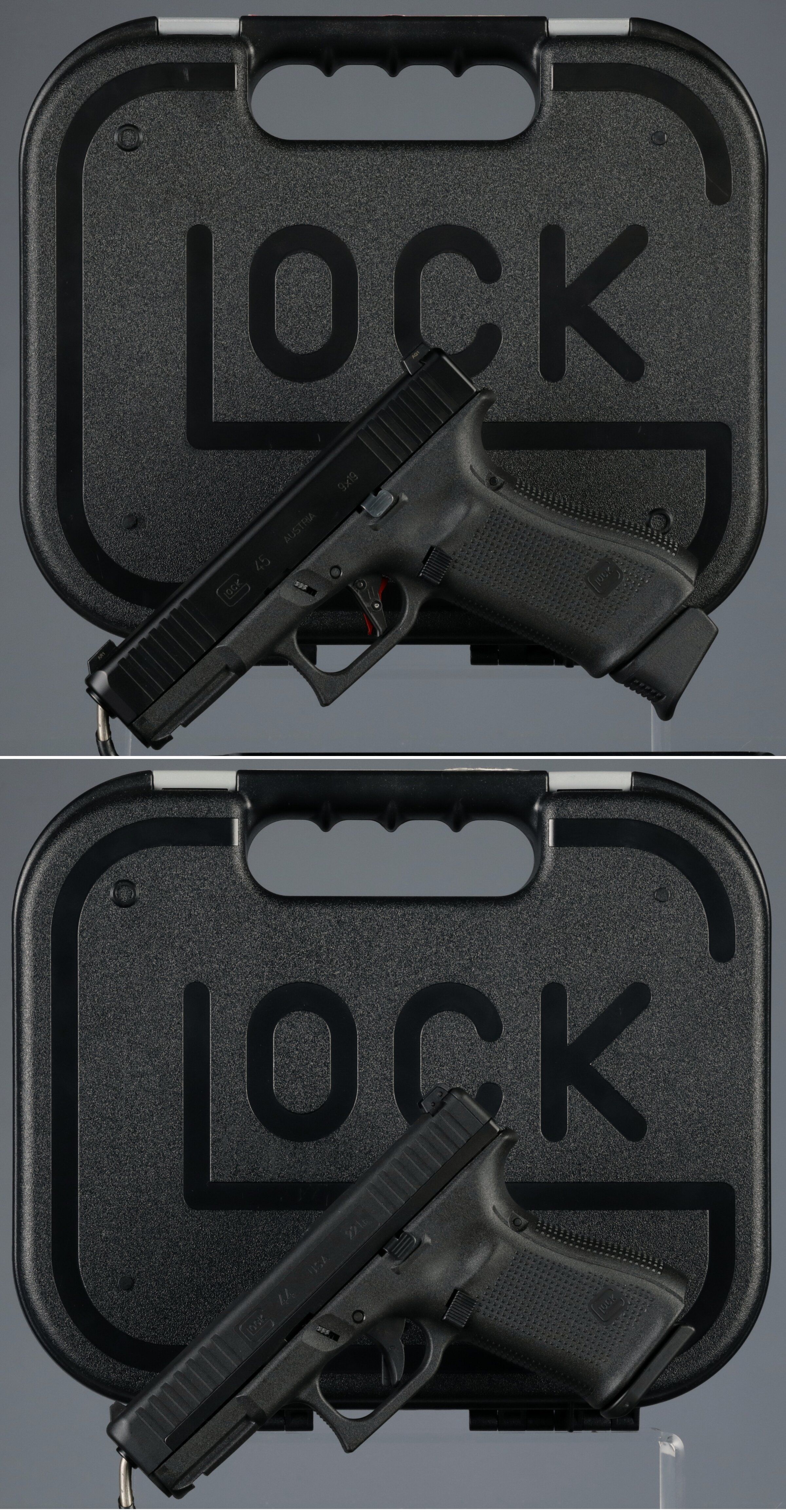 Two Glock Semi-Automatic Pistols with Cases | Rock Island Auction