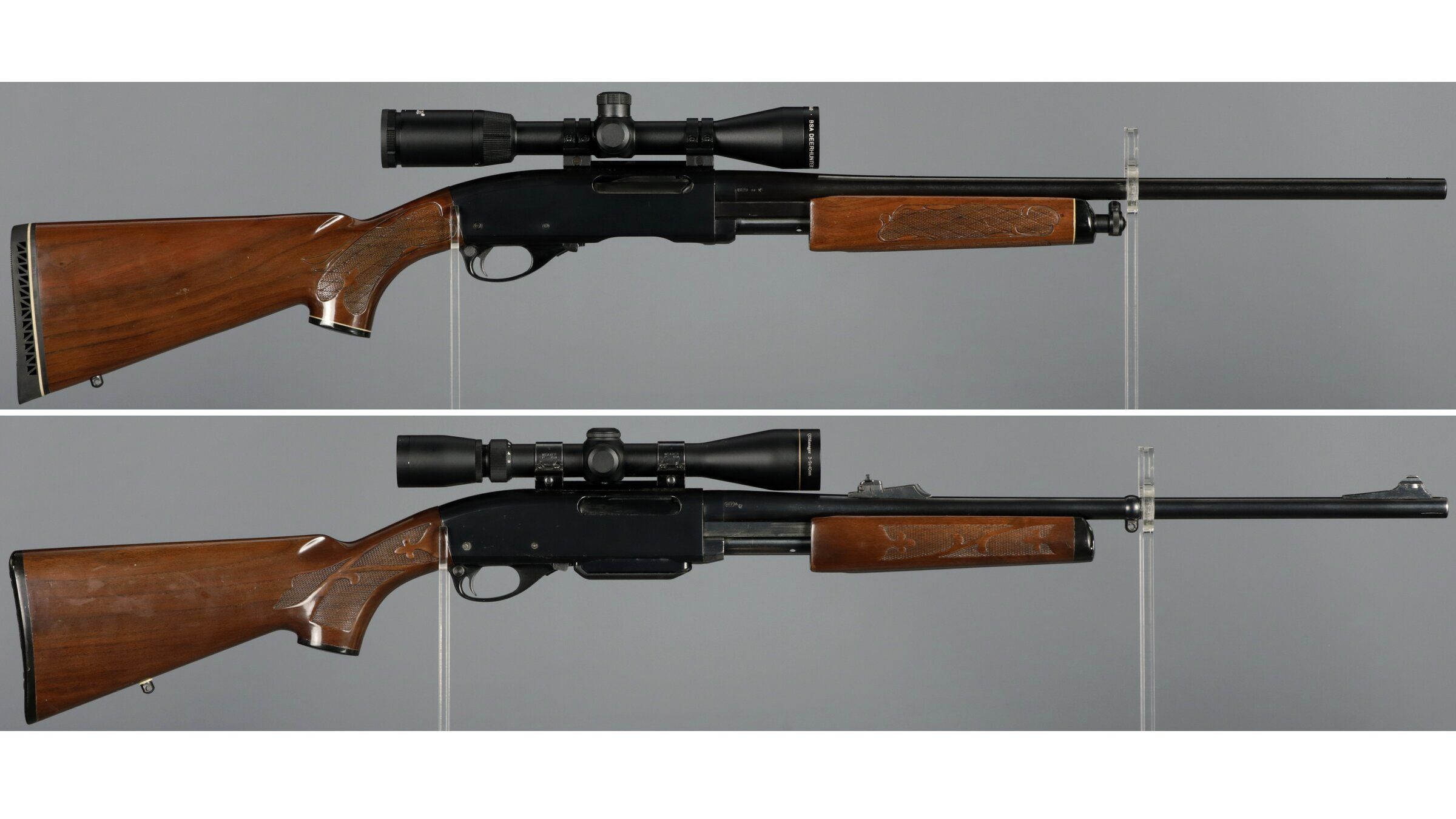 Two Remington Slide Action Rifles with Scopes | Rock Island Auction
