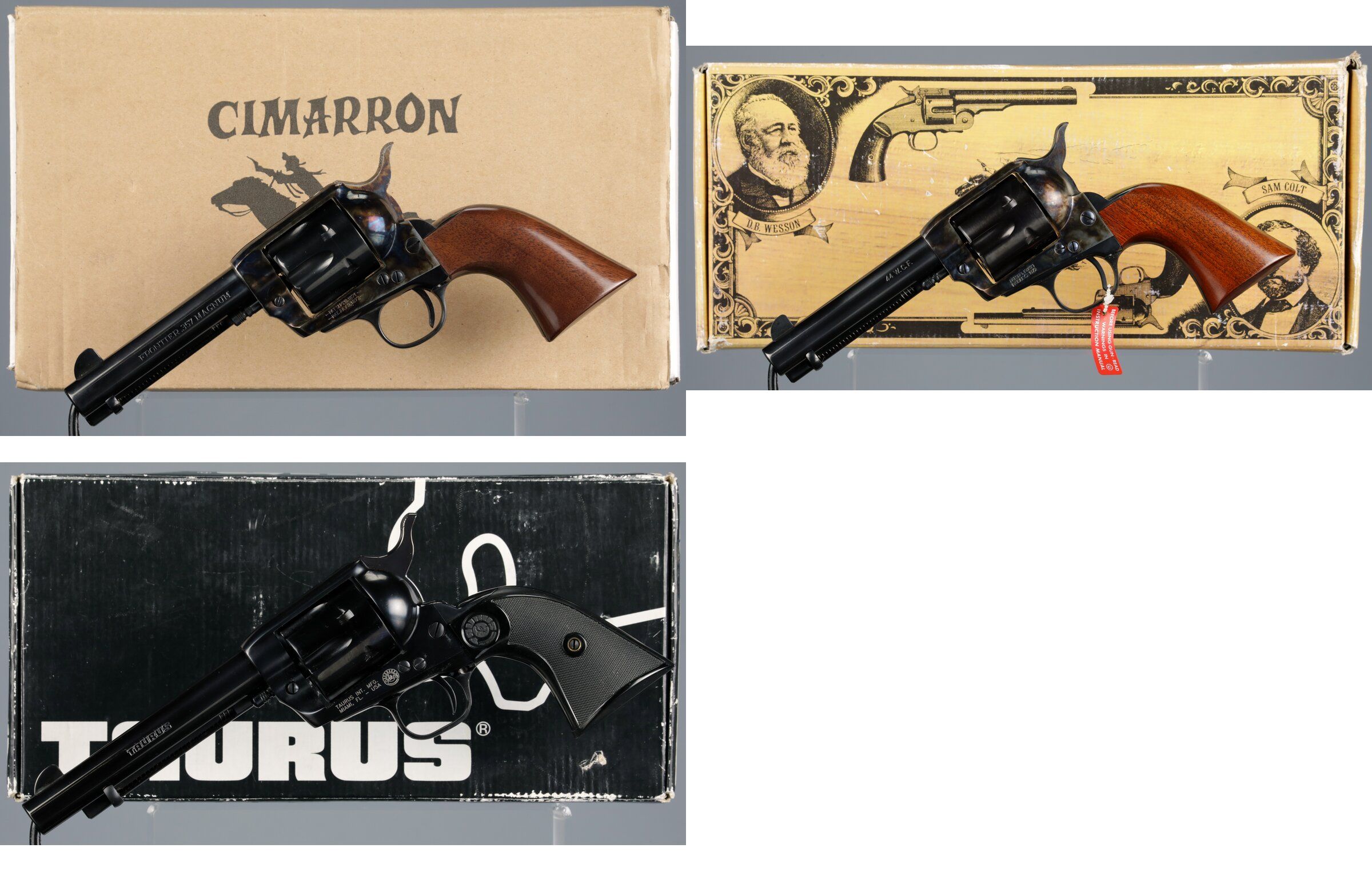 Three Single Action Revolvers with Boxes | Rock Island Auction