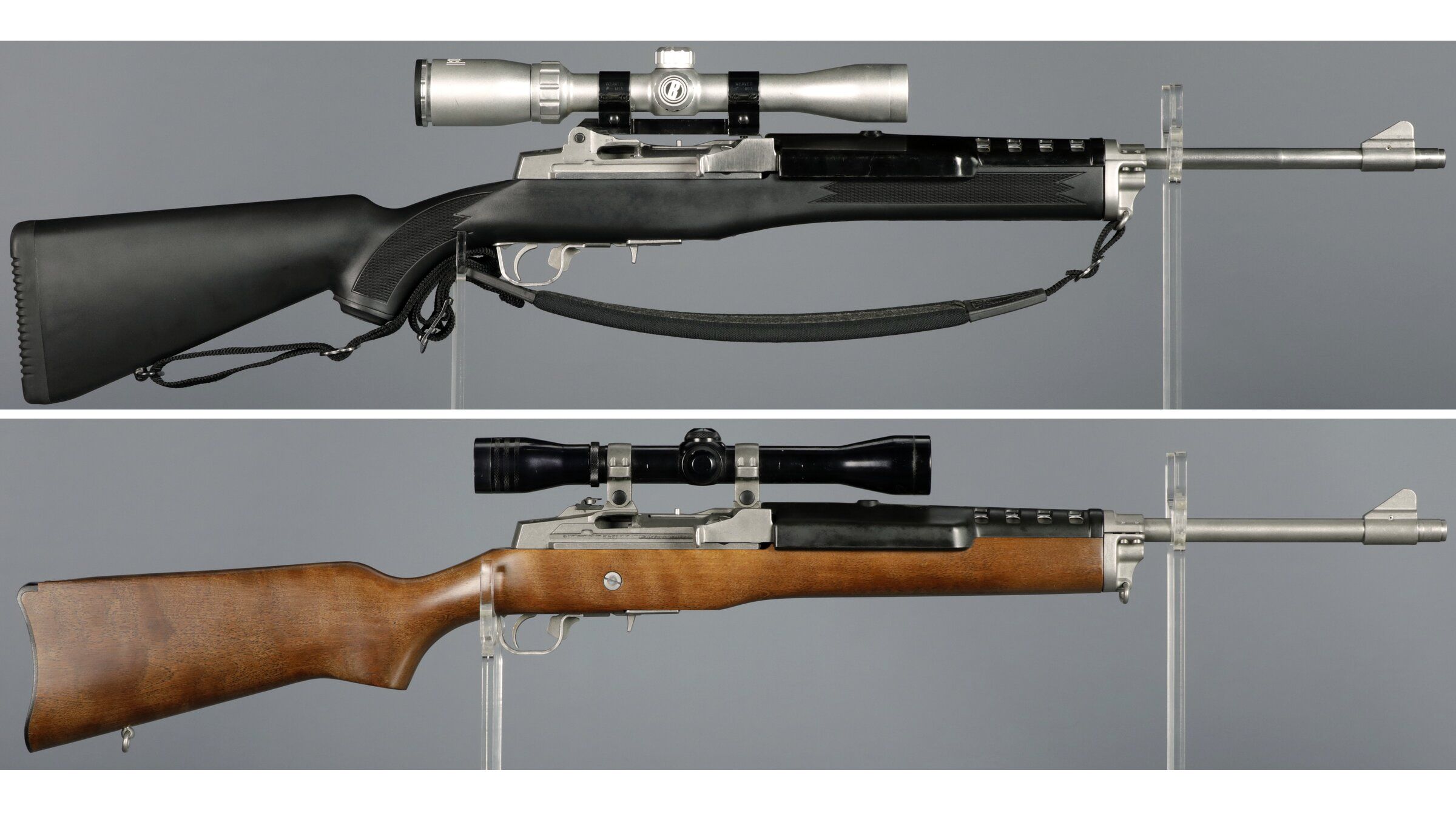 Two Ruger Semi-Automatic Rifles with Scopes | Rock Island Auction