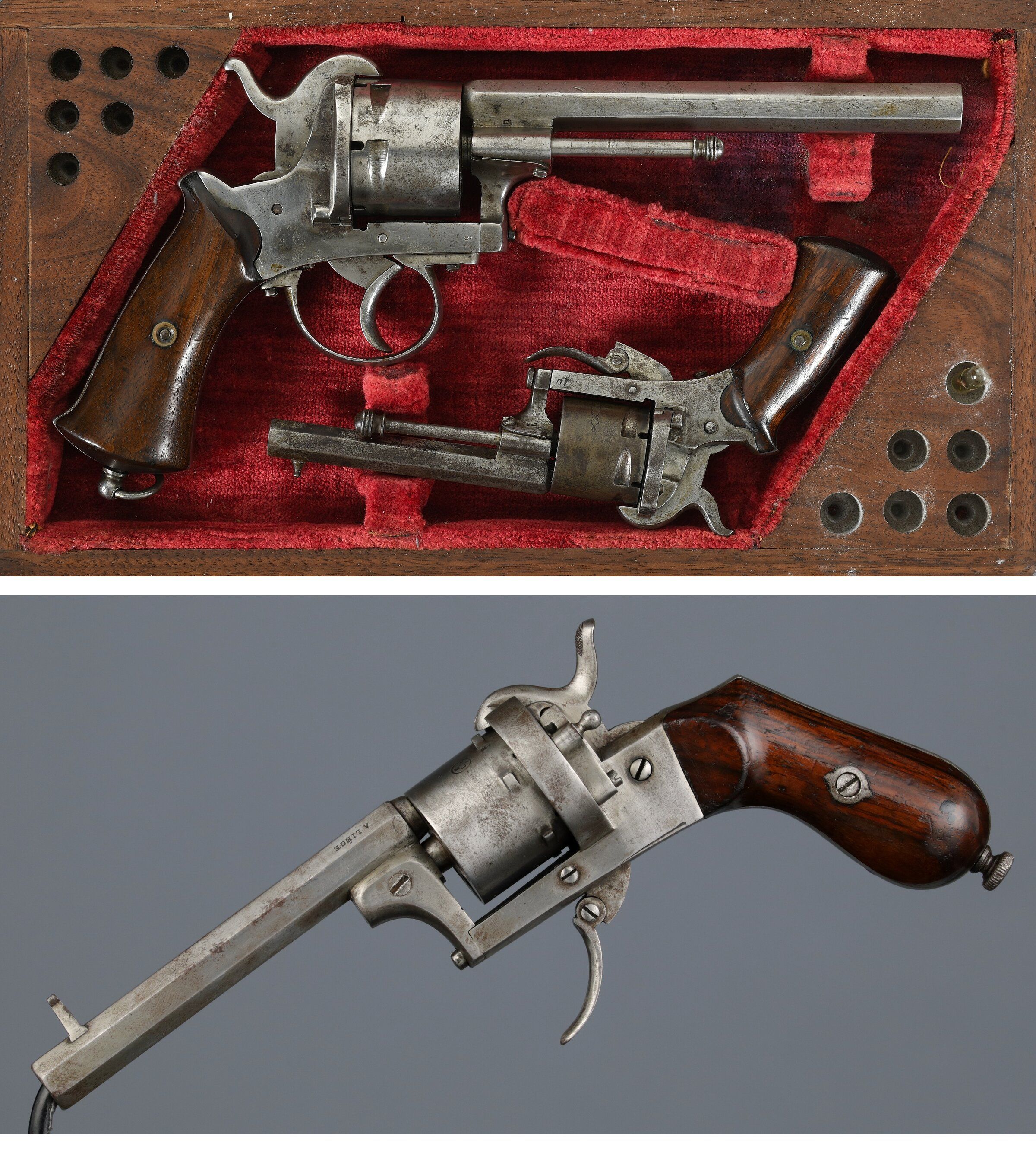 Three Belgian Double Action Pinfire Revolvers | Rock Island Auction