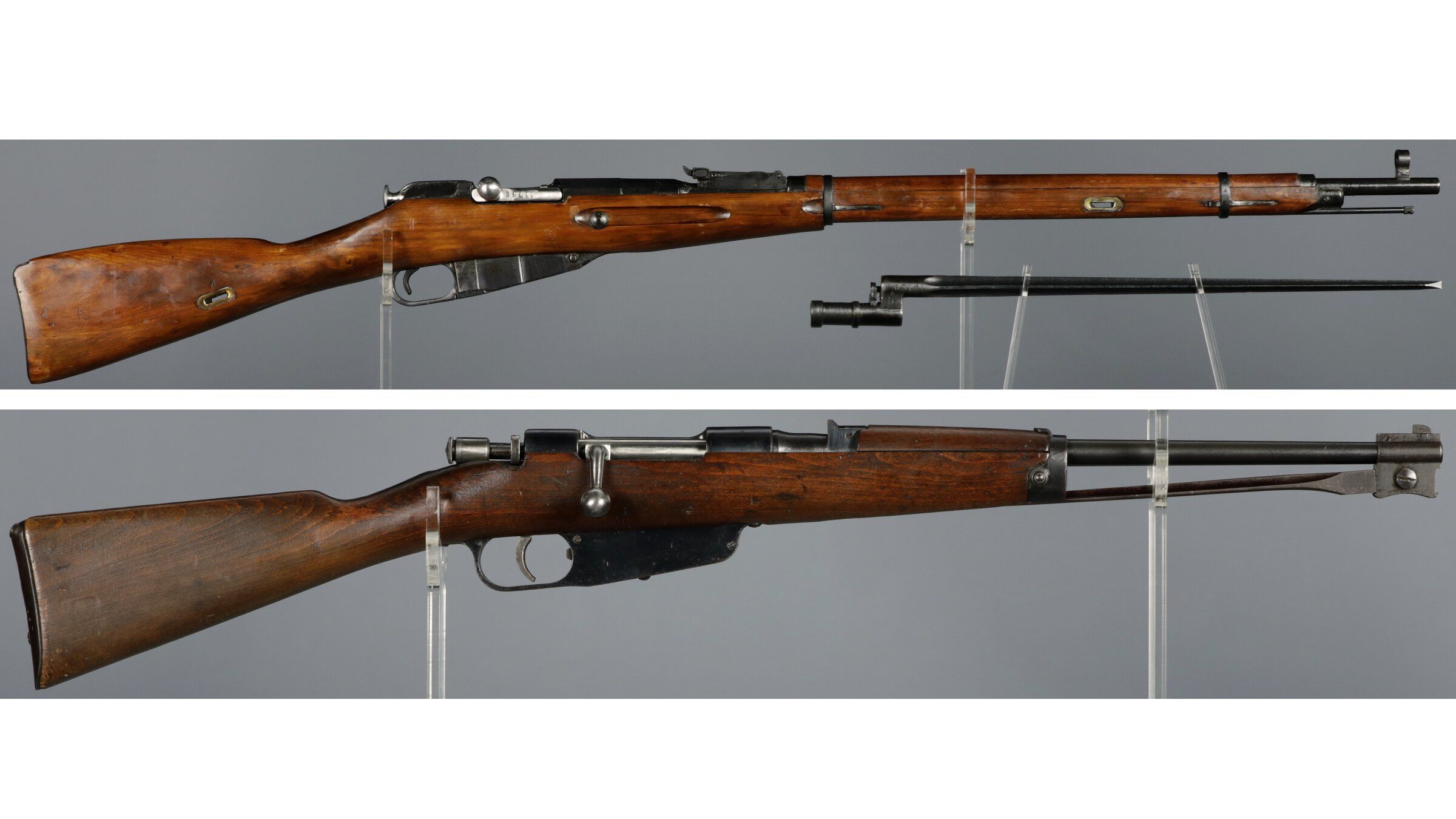 Two European Military Bolt Action Rifles with Bayonets | Rock Island ...